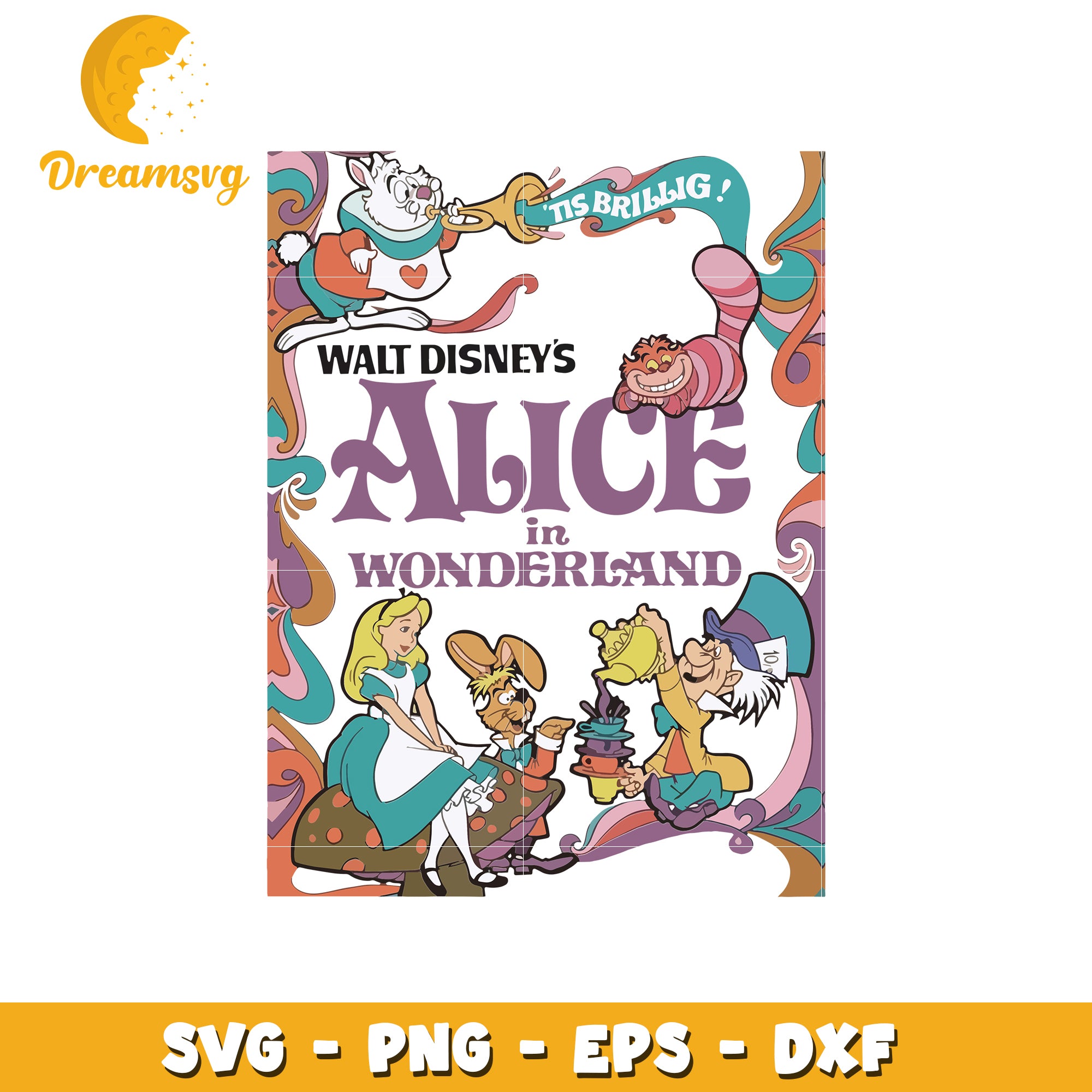 Alice in woderland walt disney svg, disney characters svg, disney worl ...