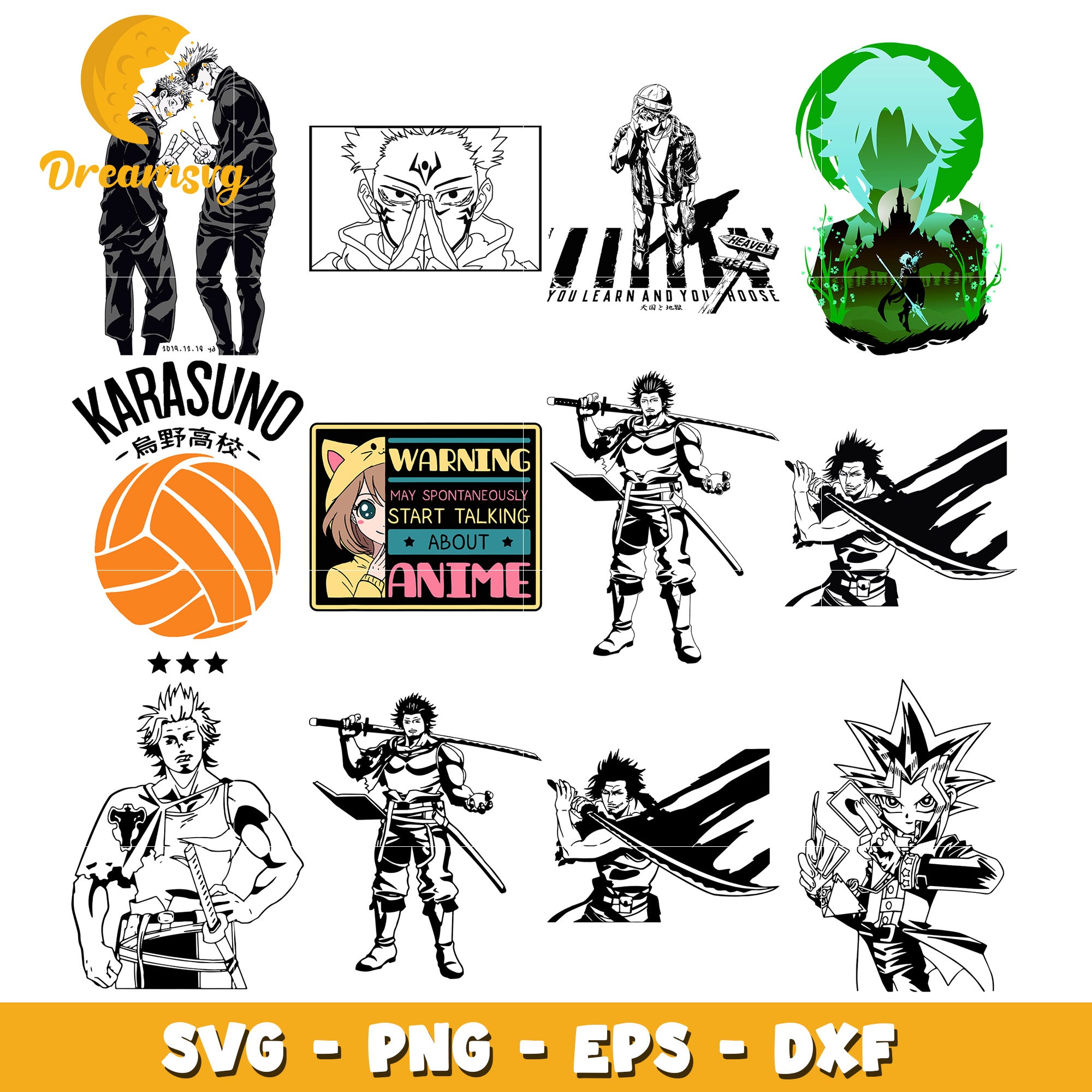 Yami black clover design bundle svg, black clover characters svg ...