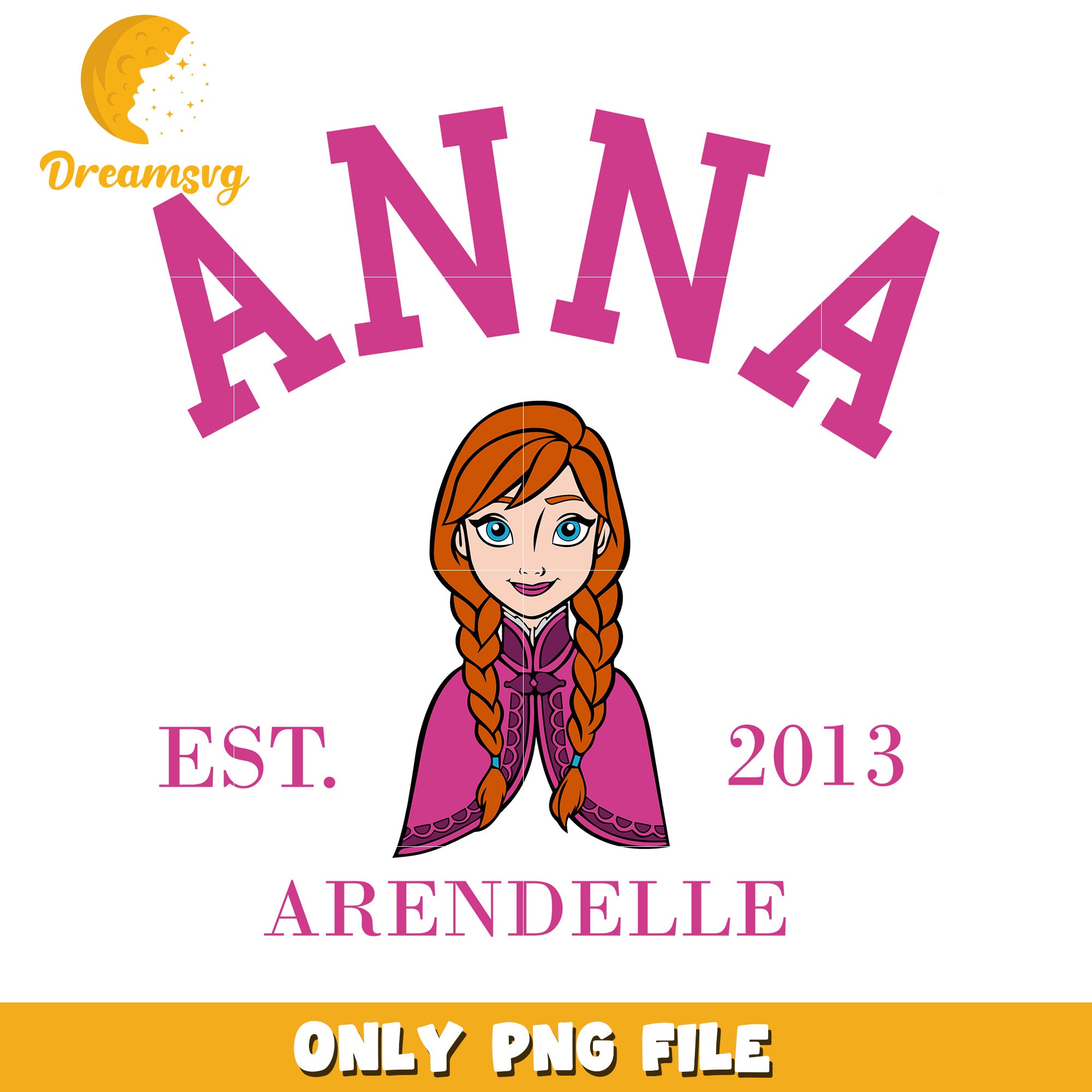 Anna from Arendelle PNG Graphic for Creative Projects – DreamSVG Store