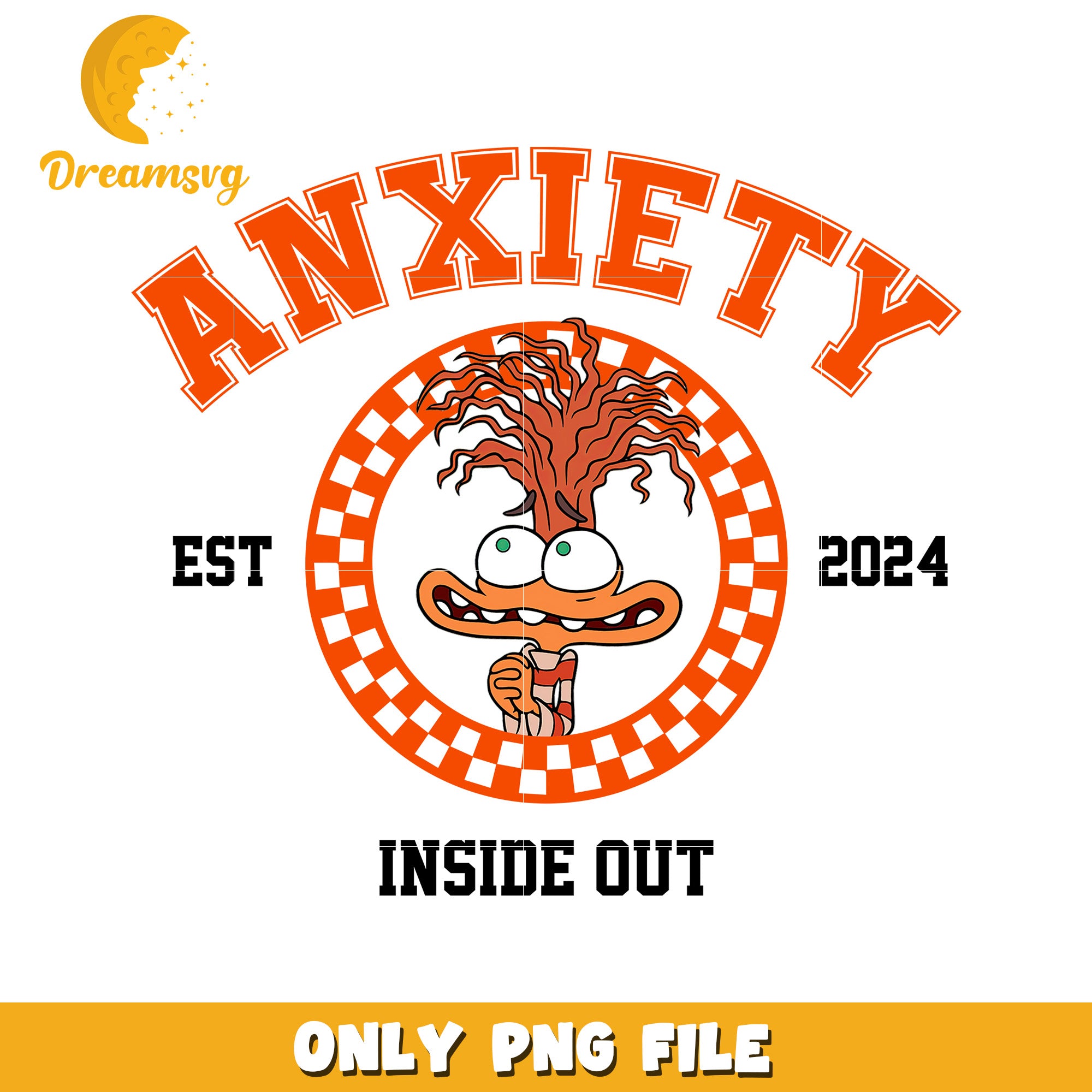 Anxiety Inside Out Funny Character PNG Design 2024 – DreamSVG Store
