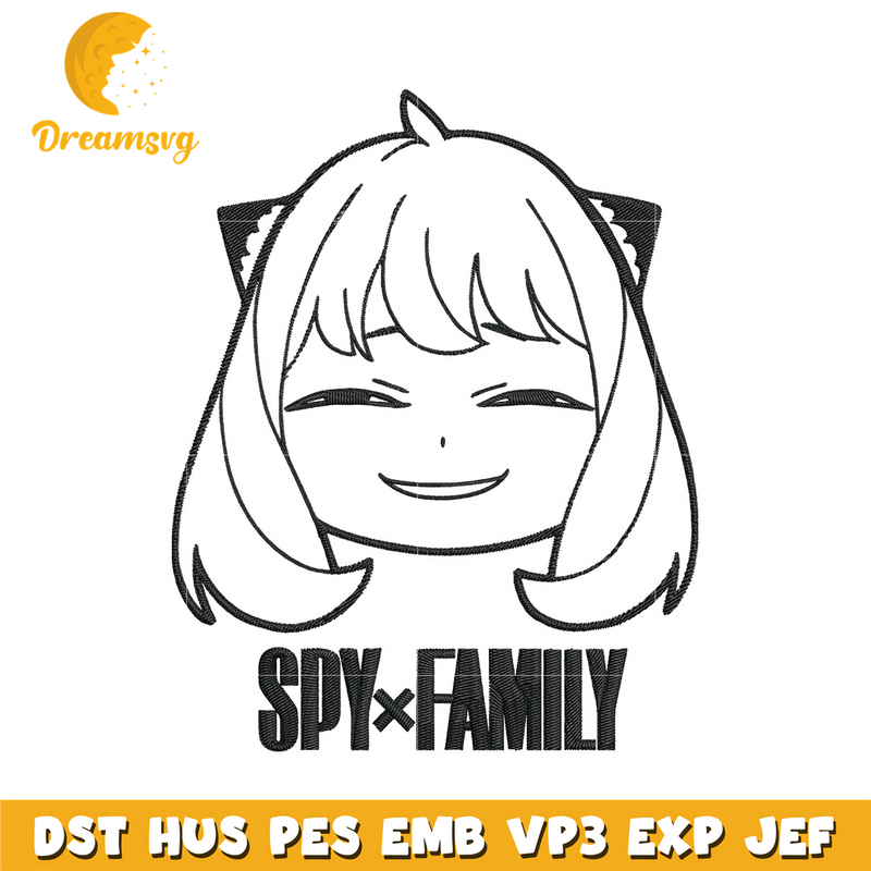 Anya smile meme Embroidery Design