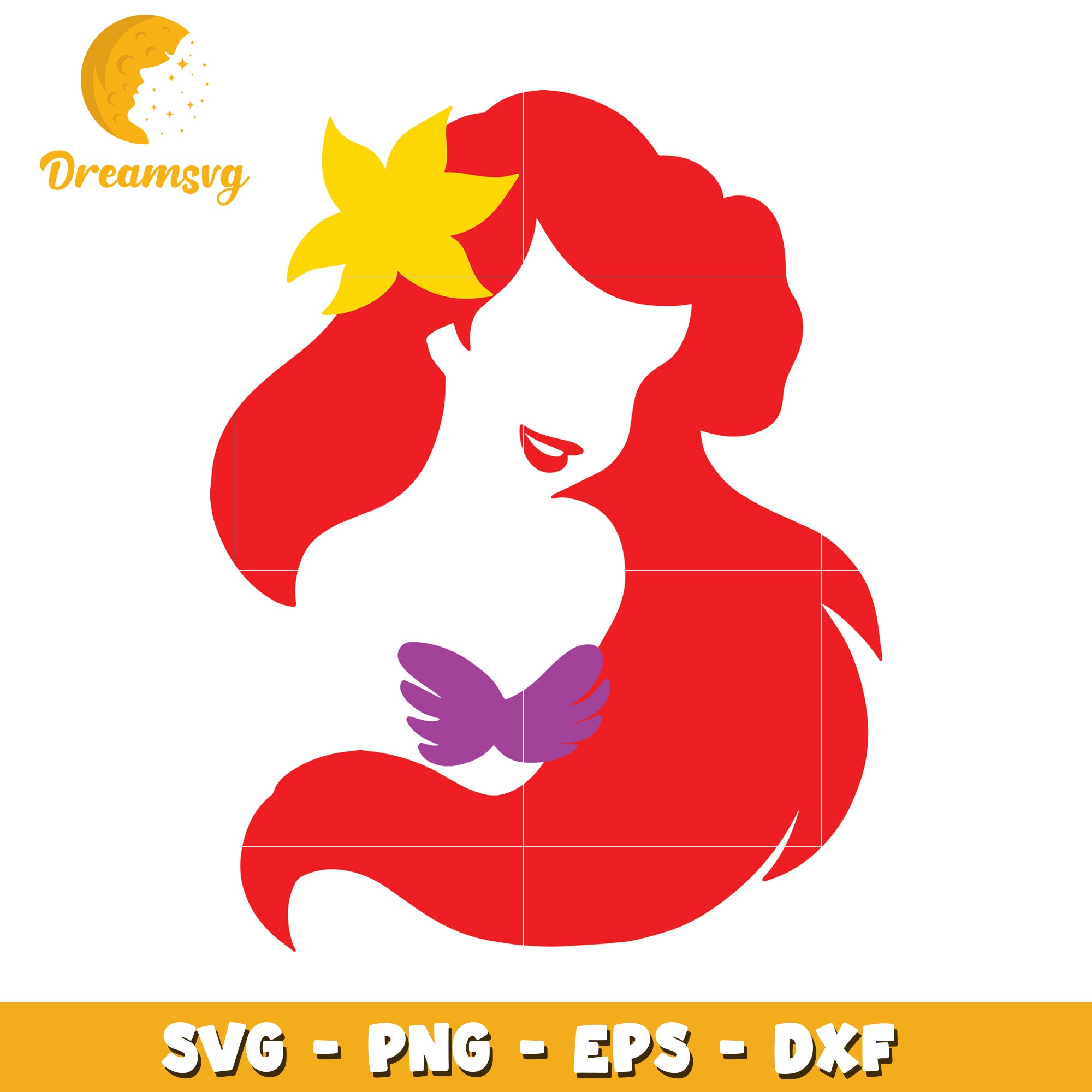 Ariel SVG PNG EPS DXF Cut File – DreamSVG Store