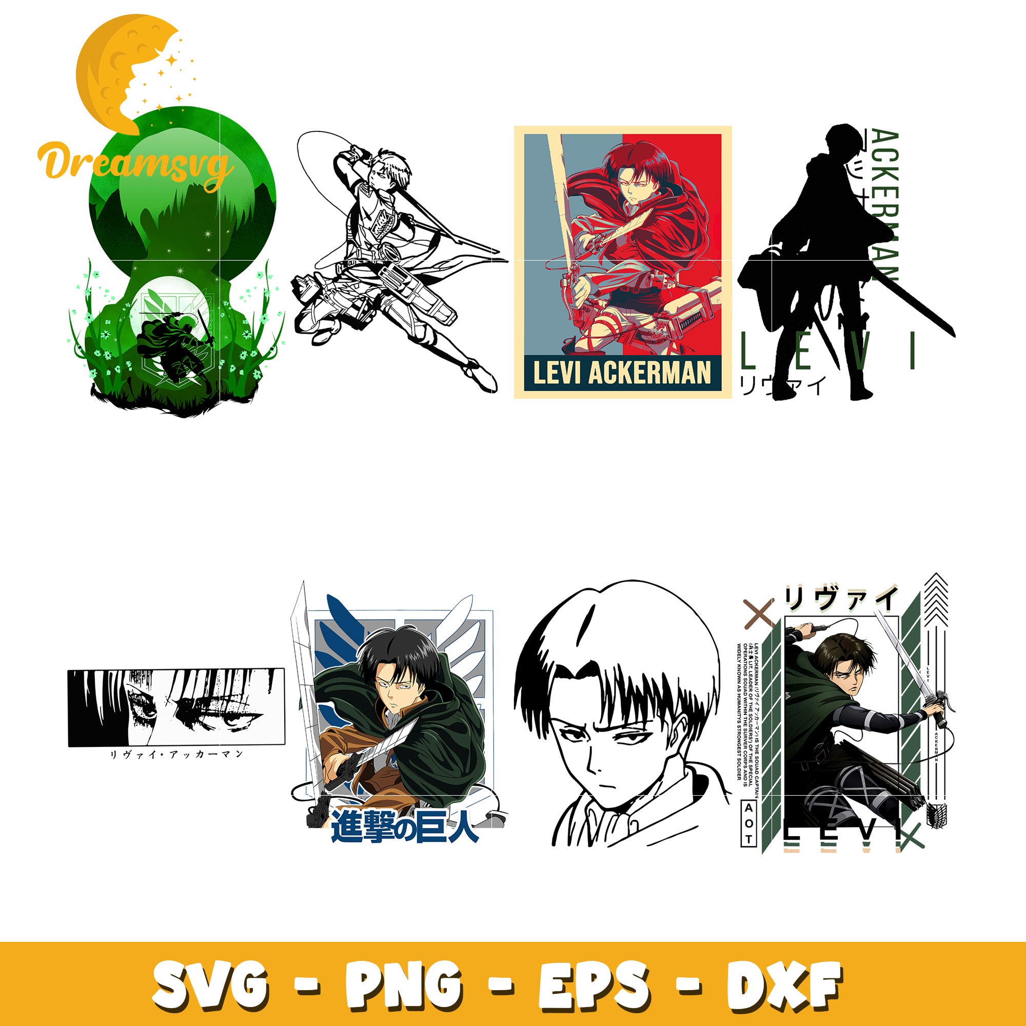 Levi ackerman character bundle svg, levi attack on titan svg – DreamSVG ...