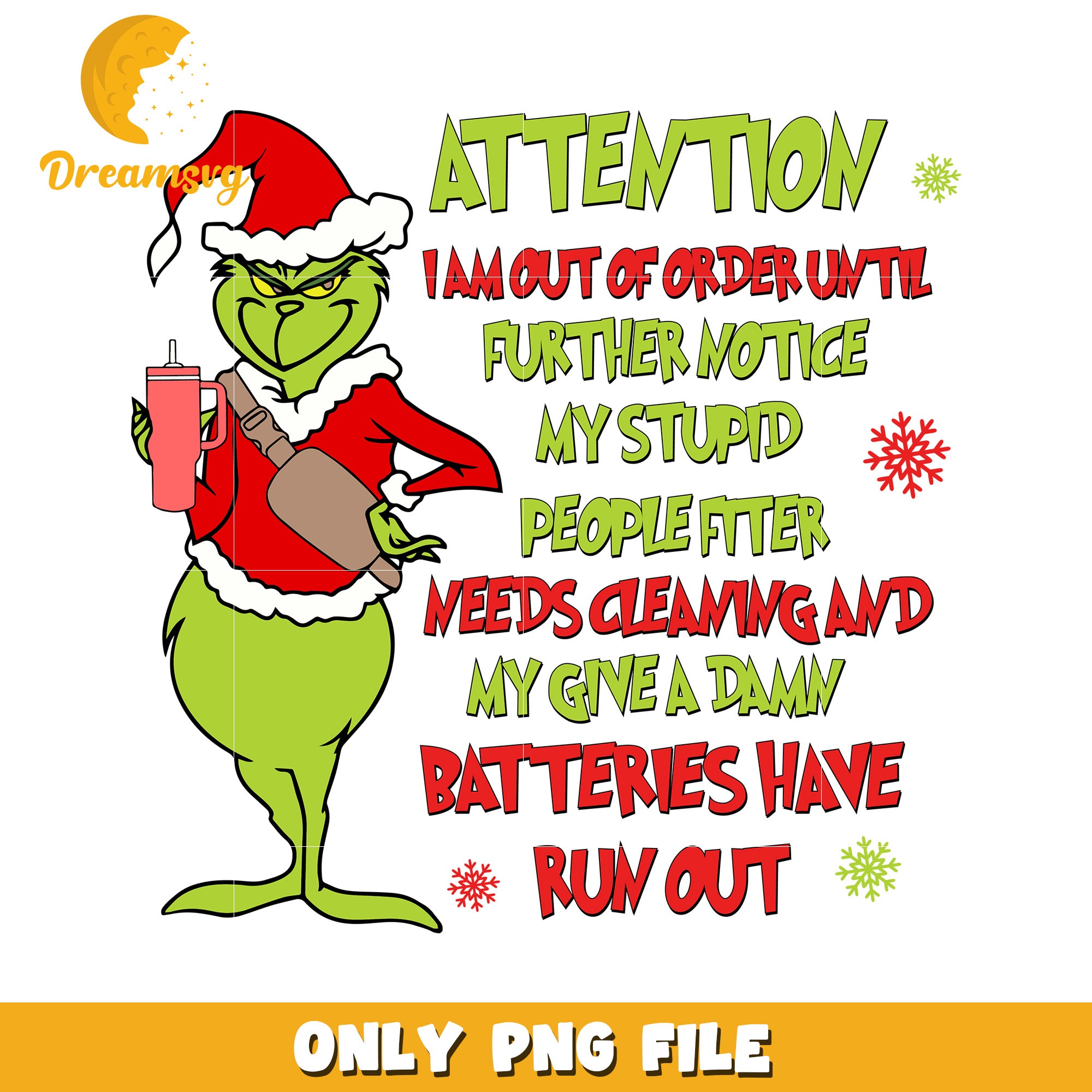 Attention im out of order png, the grinch png, grinch christmas tree p ...
