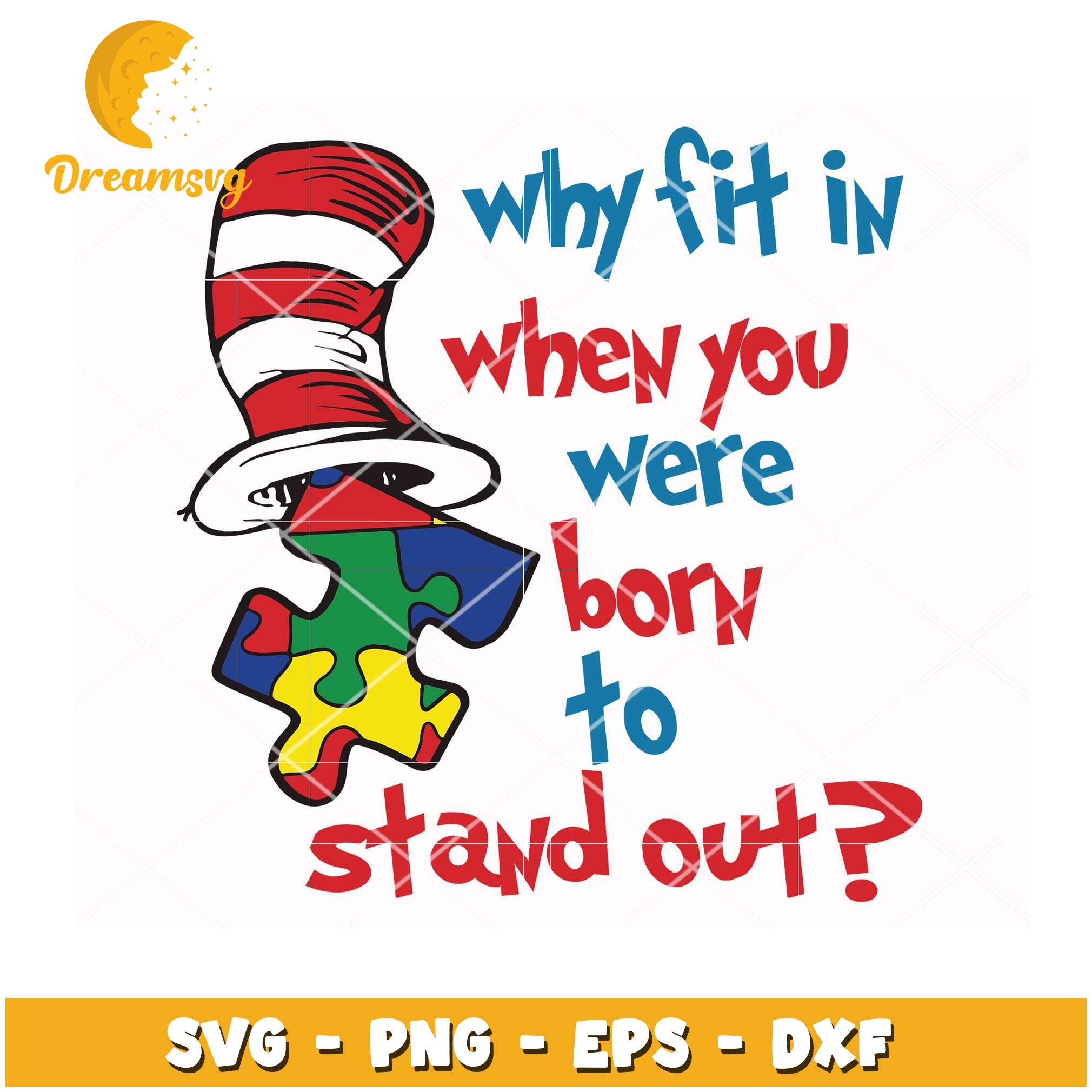 Autism Cat Hat SVG Cut File – DreamSVG Store