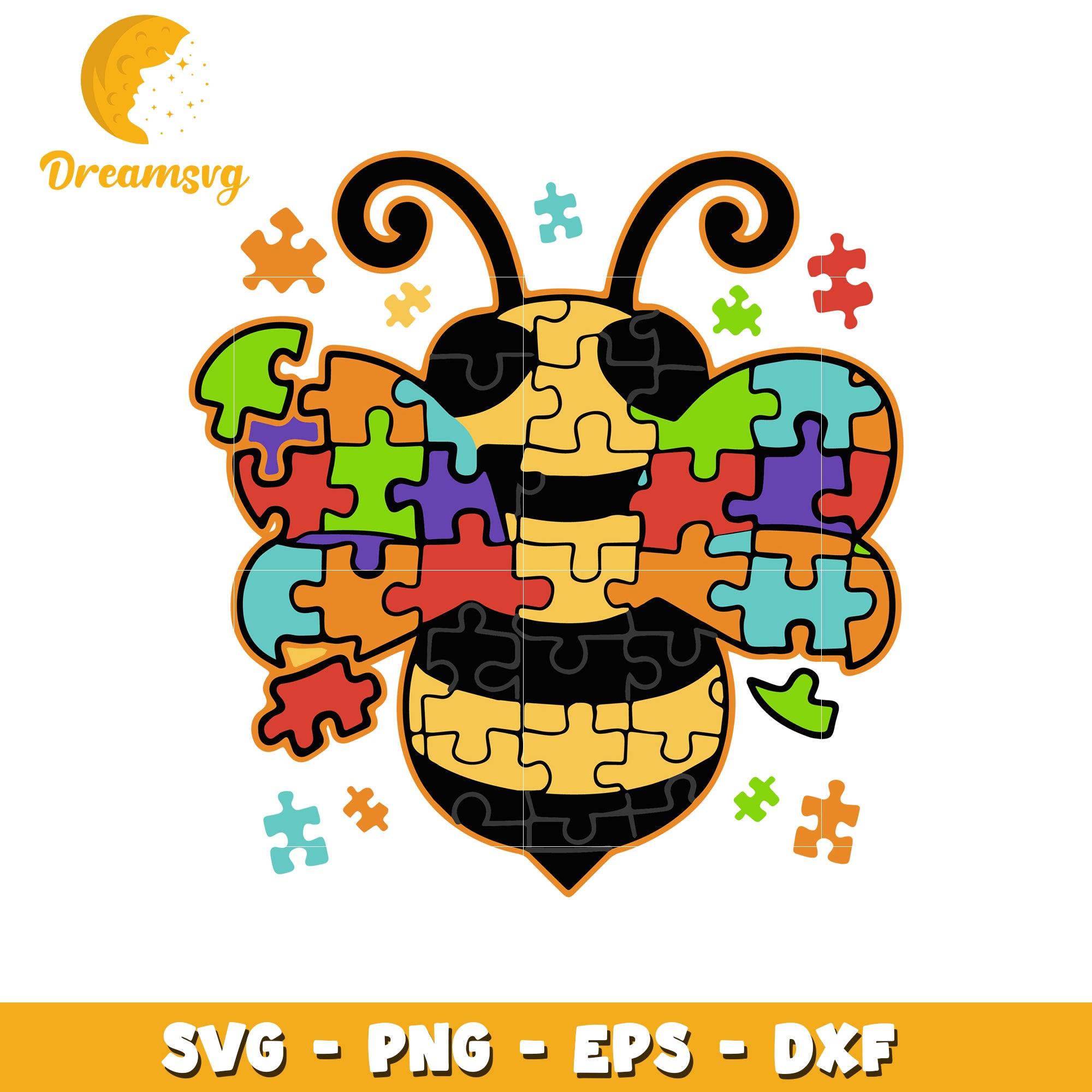 Autism bee logo design svg, autism awareness svg, logo svg – DreamSVG Store