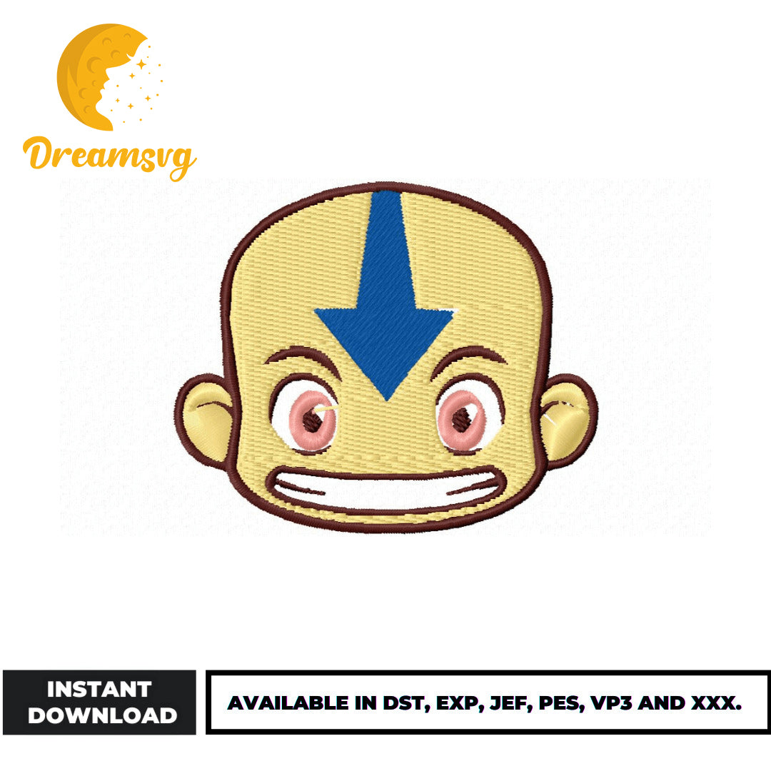 Aang head embroidery design – DreamSVG Store