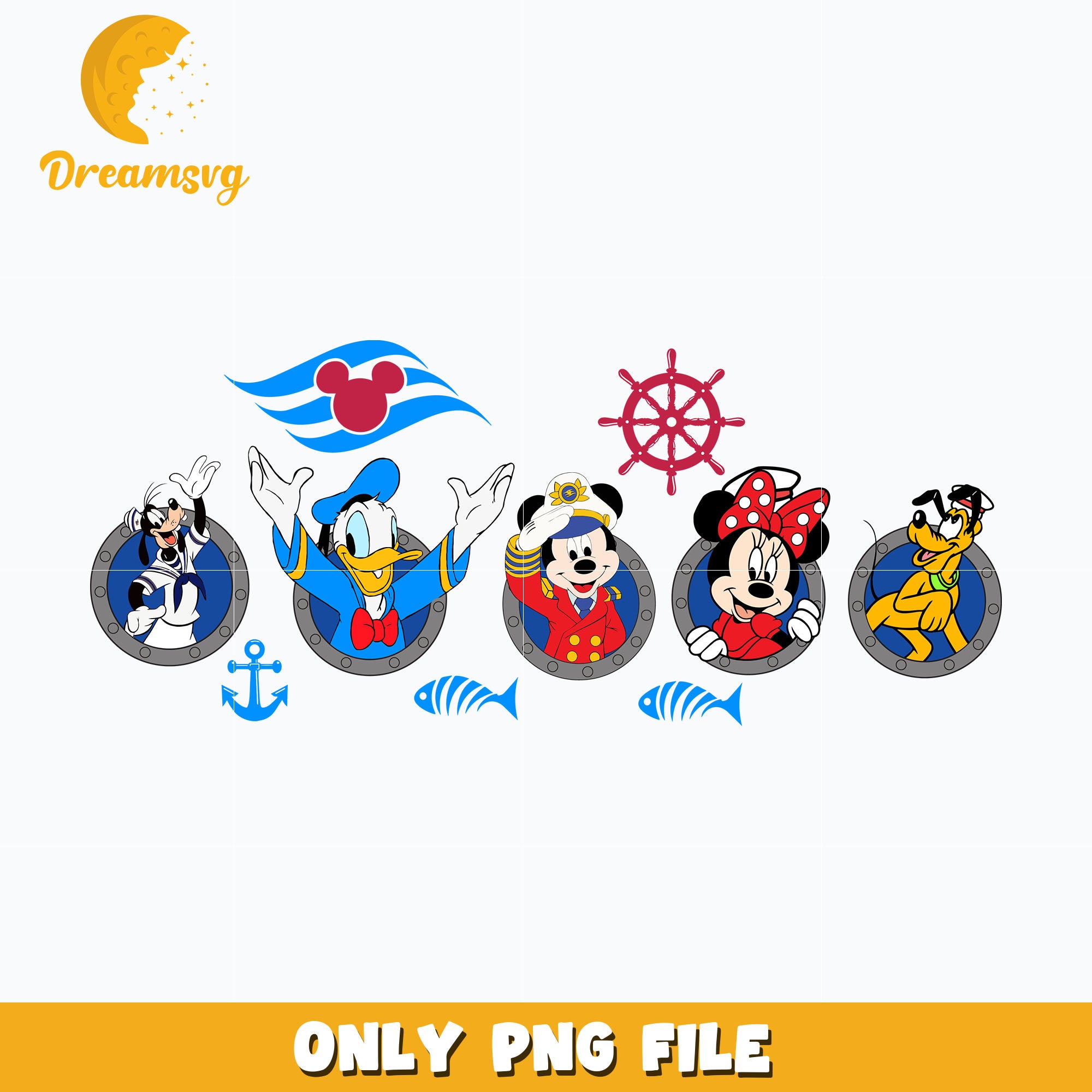 Mickey captain and disney friends png – DreamSVG Store