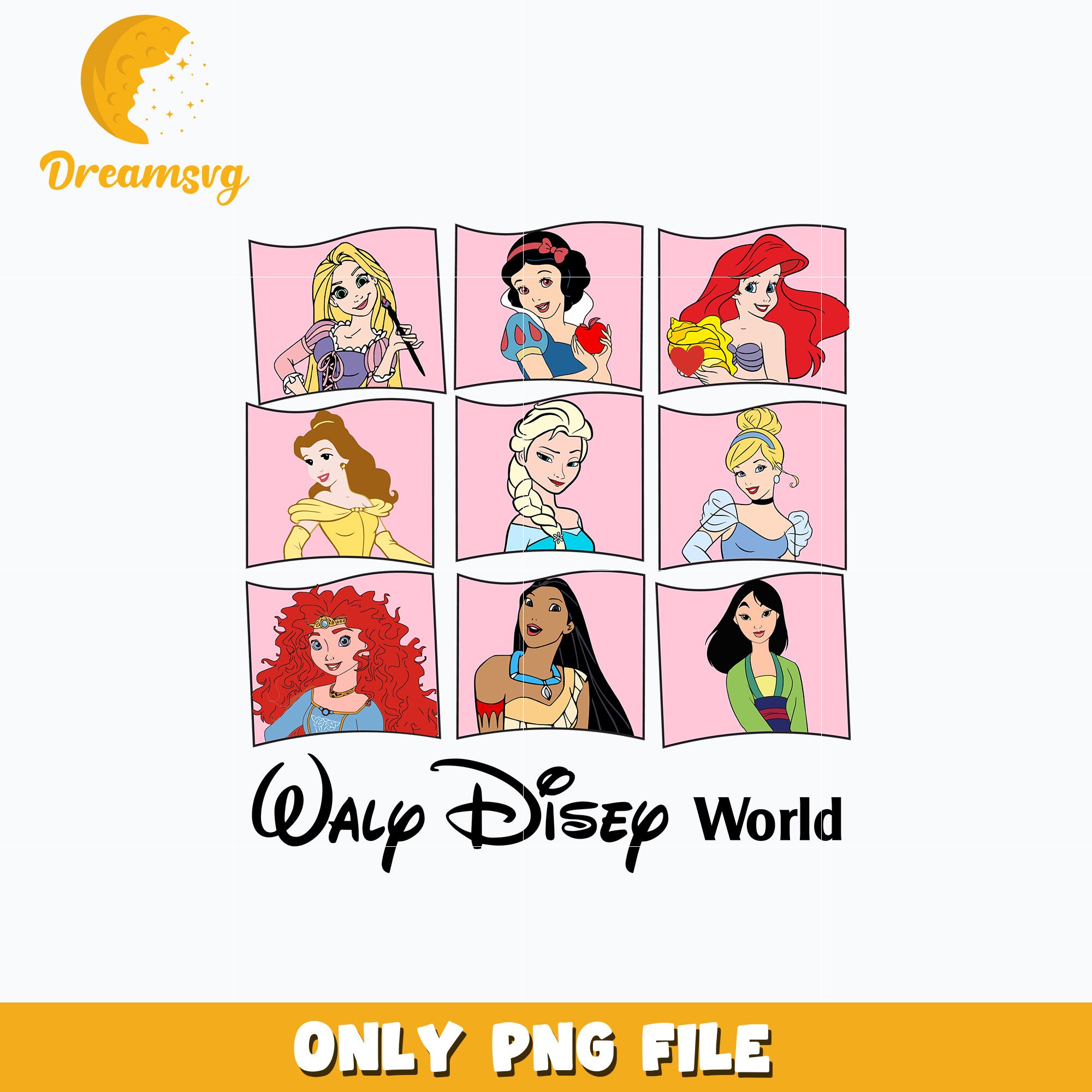 Waly disney world princess png – DreamSVG Store