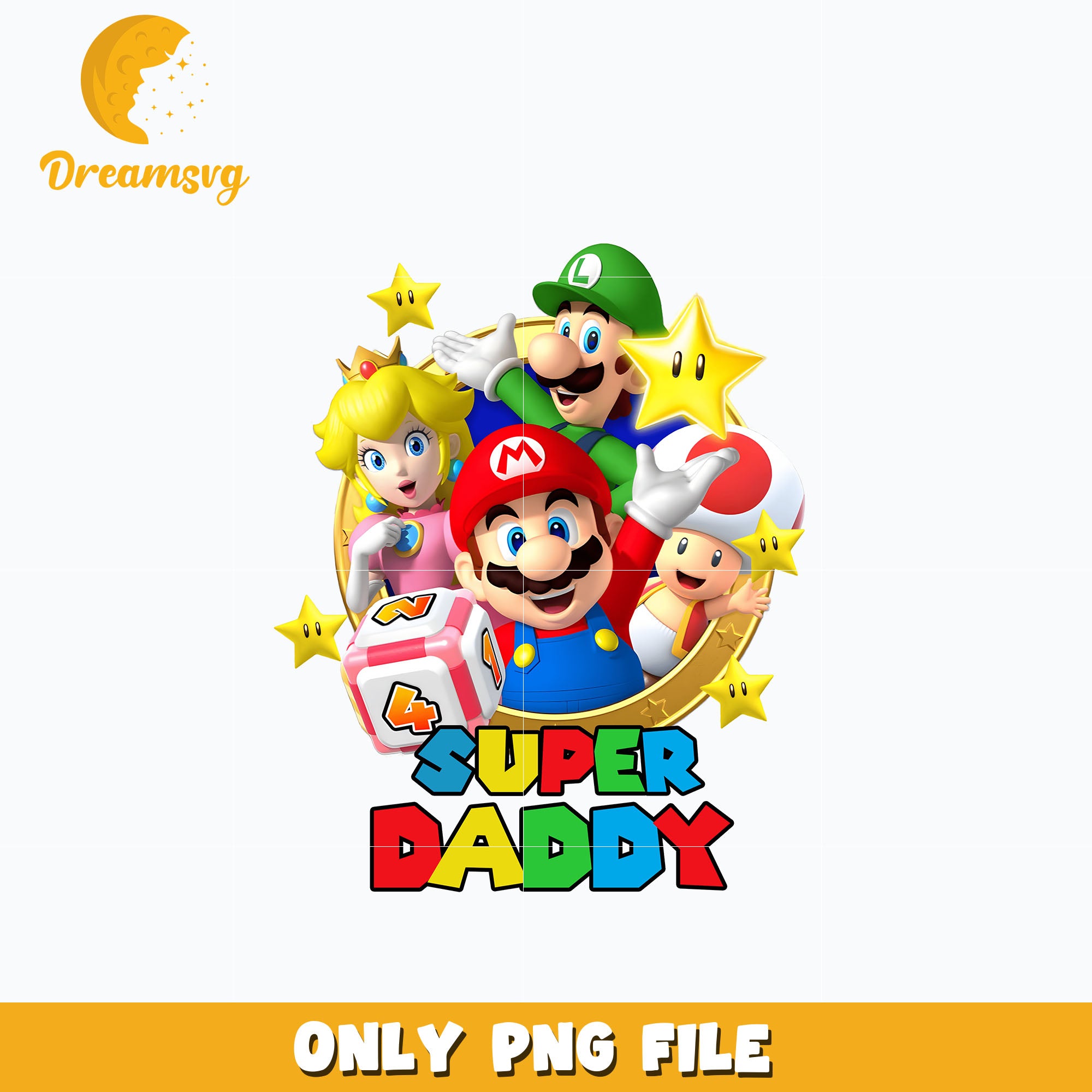 Mario bros super daddy png – DreamSVG Store
