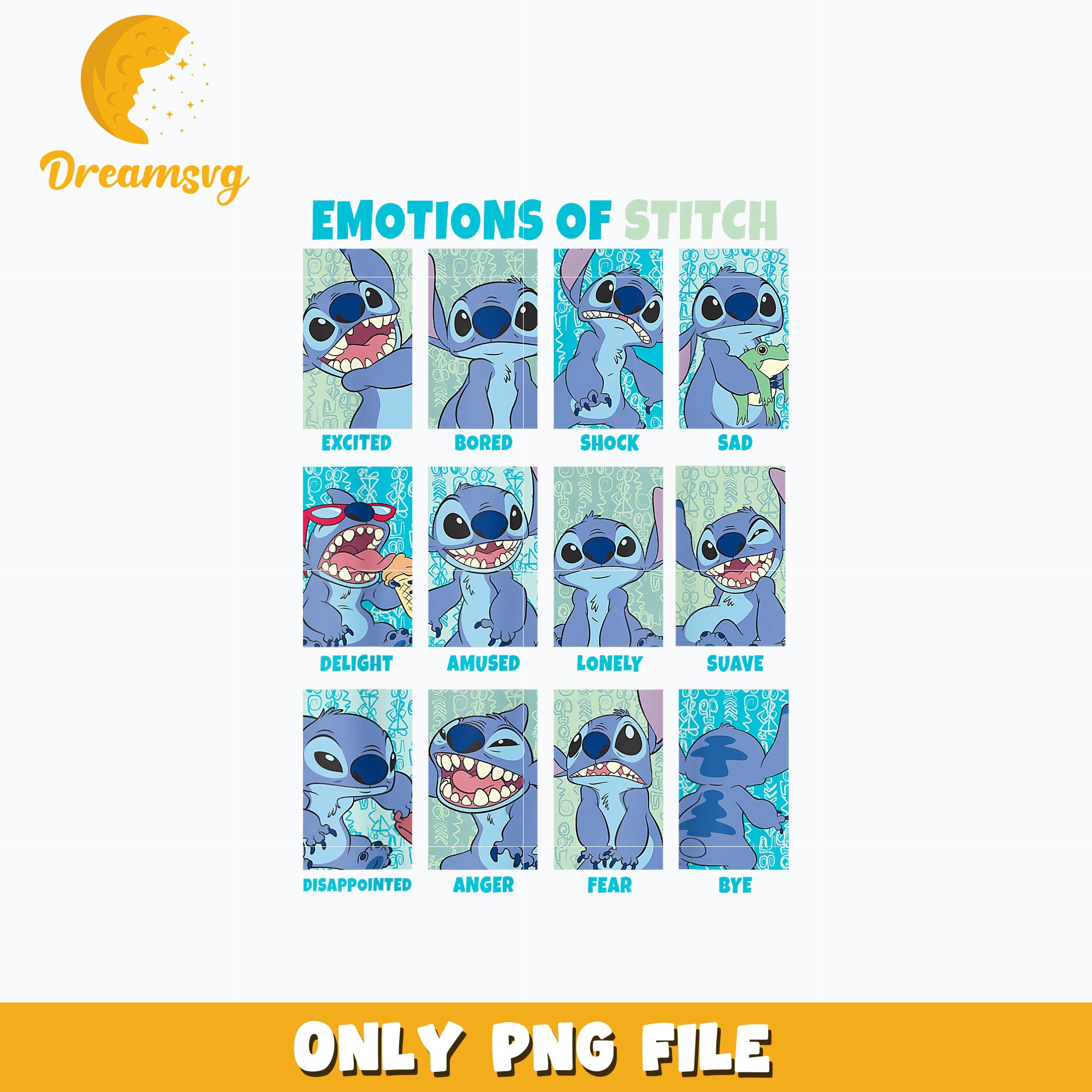Emotions of Stitch png – DreamSVG Store