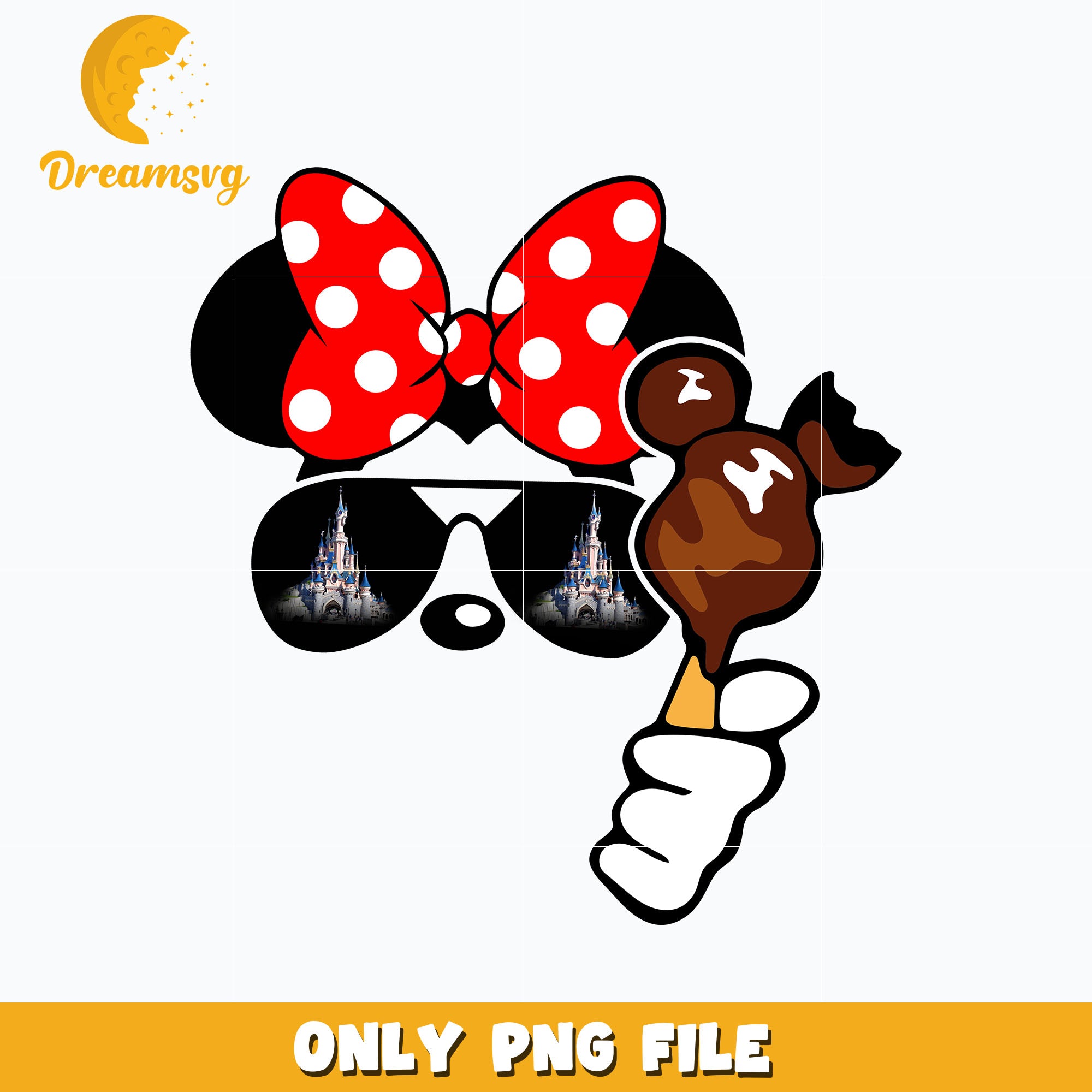 Minnie mouse eating chocolate png – DreamSVG Store