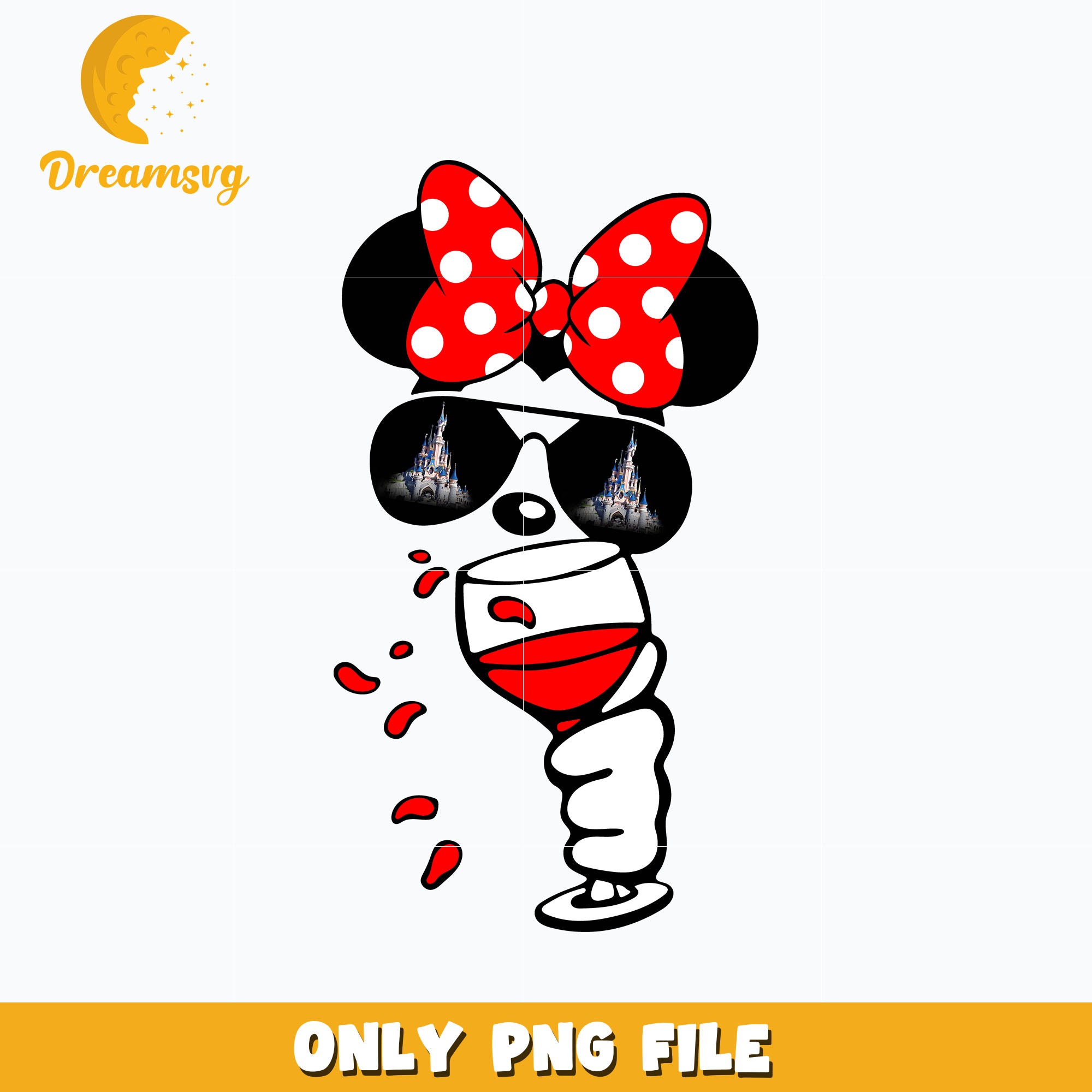 Minnie mouse drinking wine png – DreamSVG Store