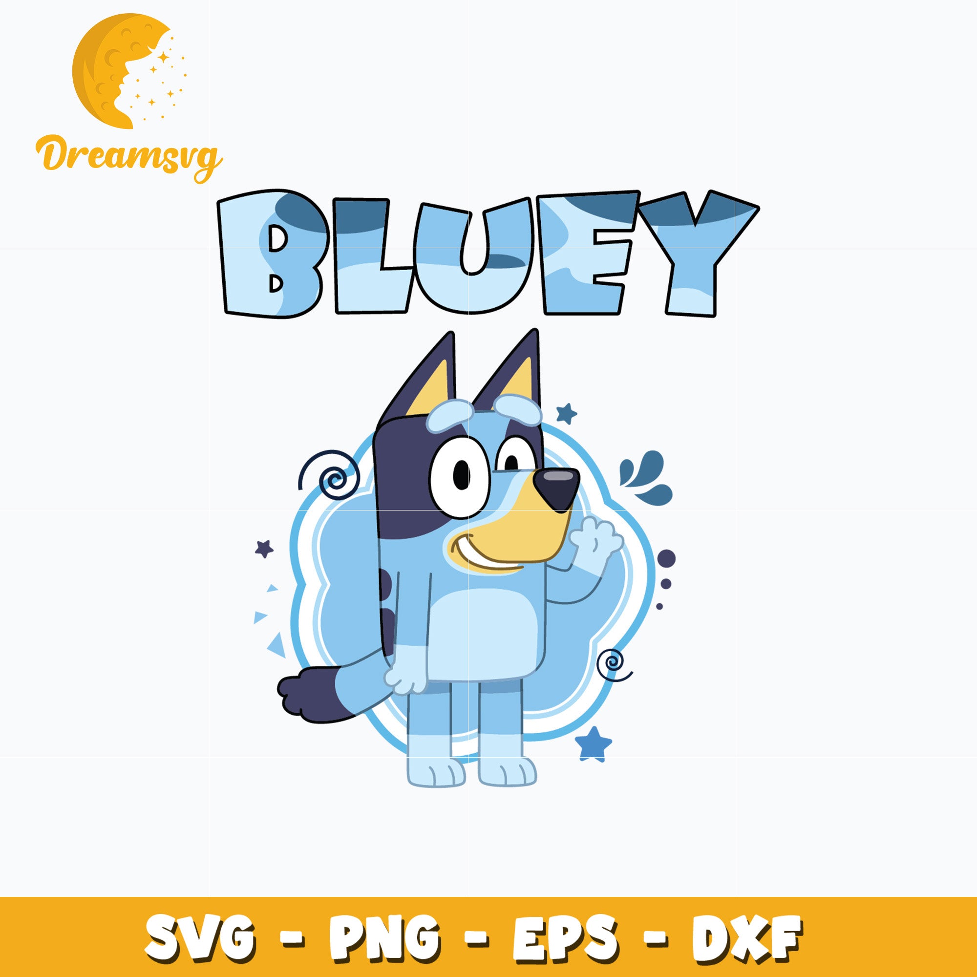 Bluey hello cartoon svg – DreamSVG Store