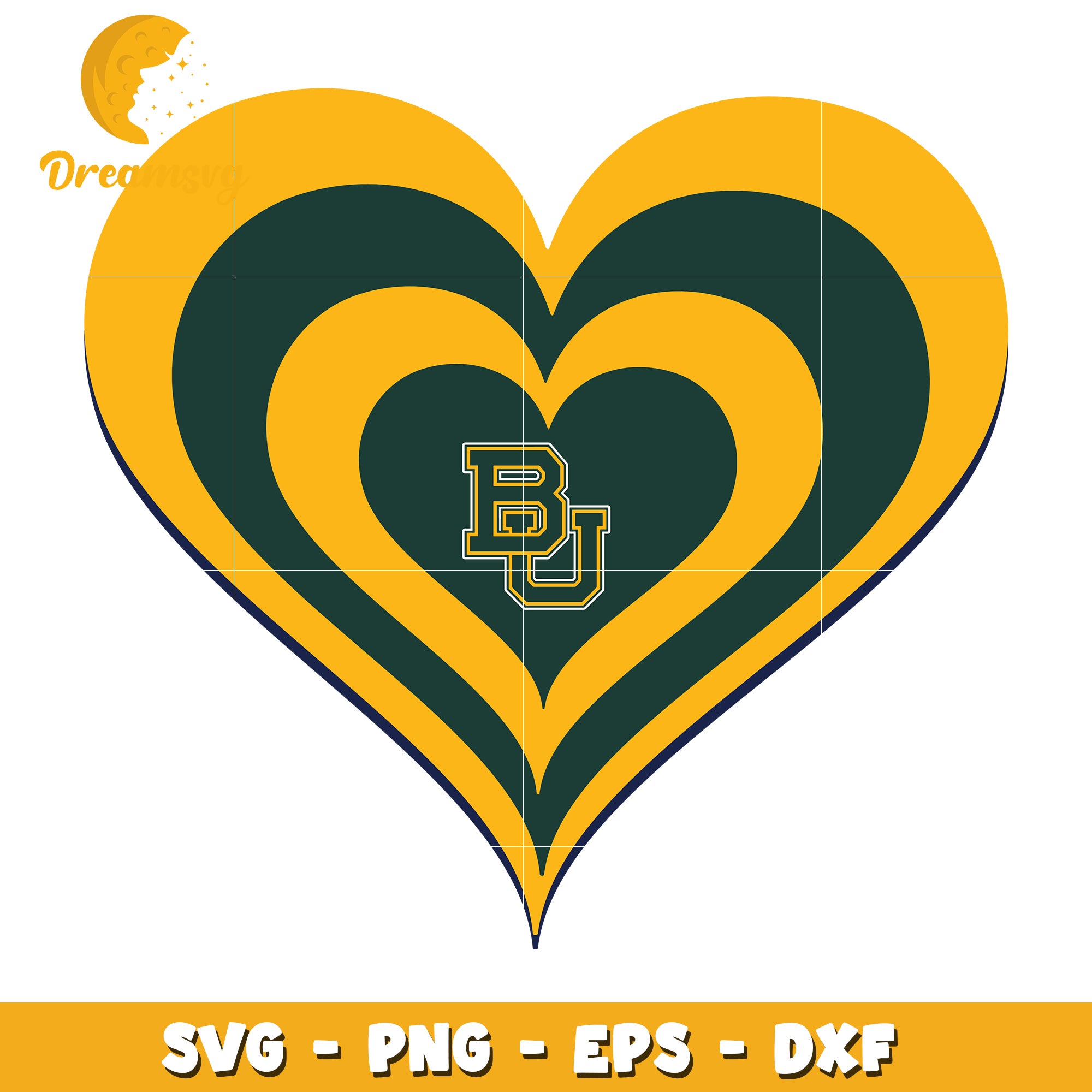 BU Heart SVG PNG EPS DXF Cut File – DreamSVG Store