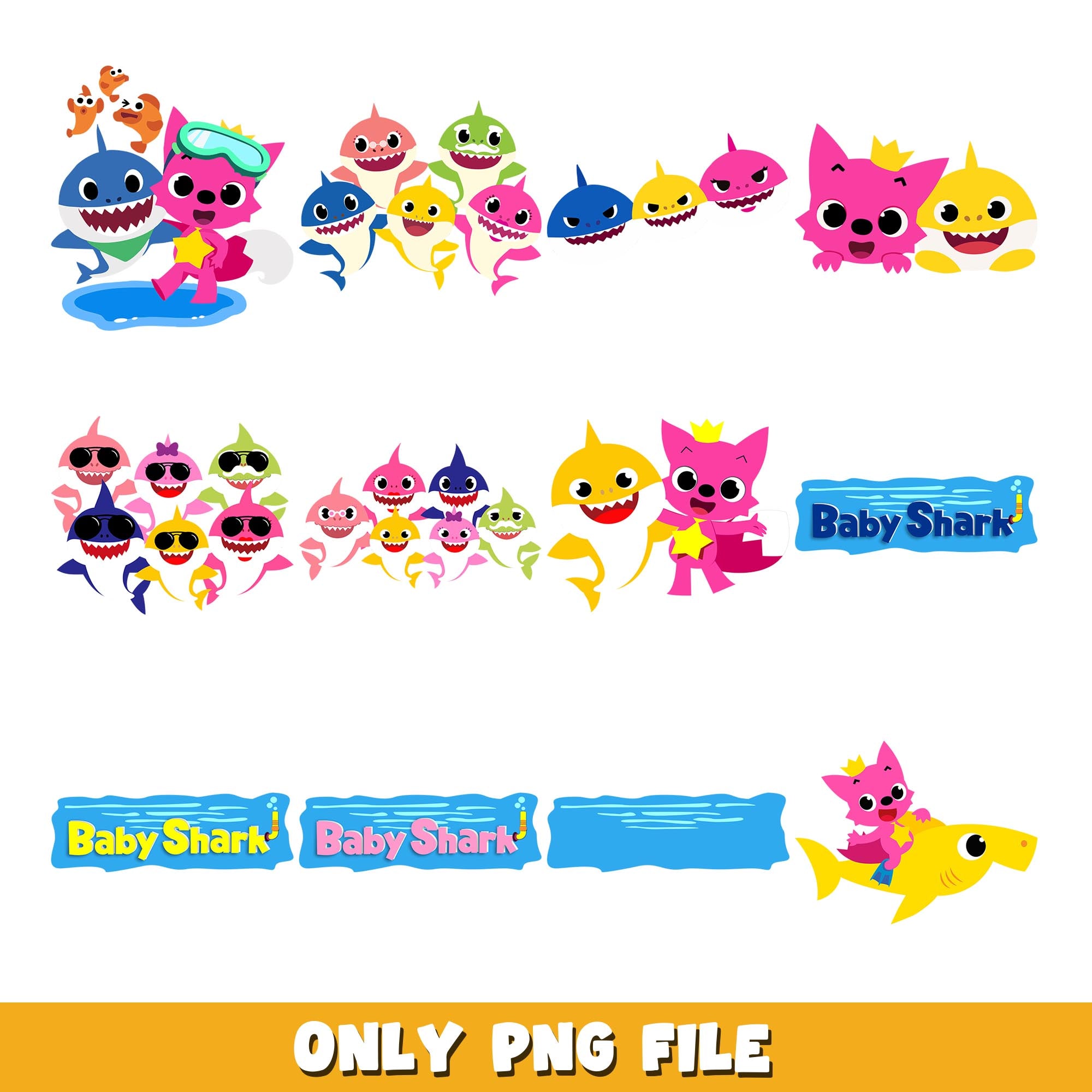 Pinkfong Baby Shark png, Baby Shark bundle png, cartoon png – DreamSVG ...