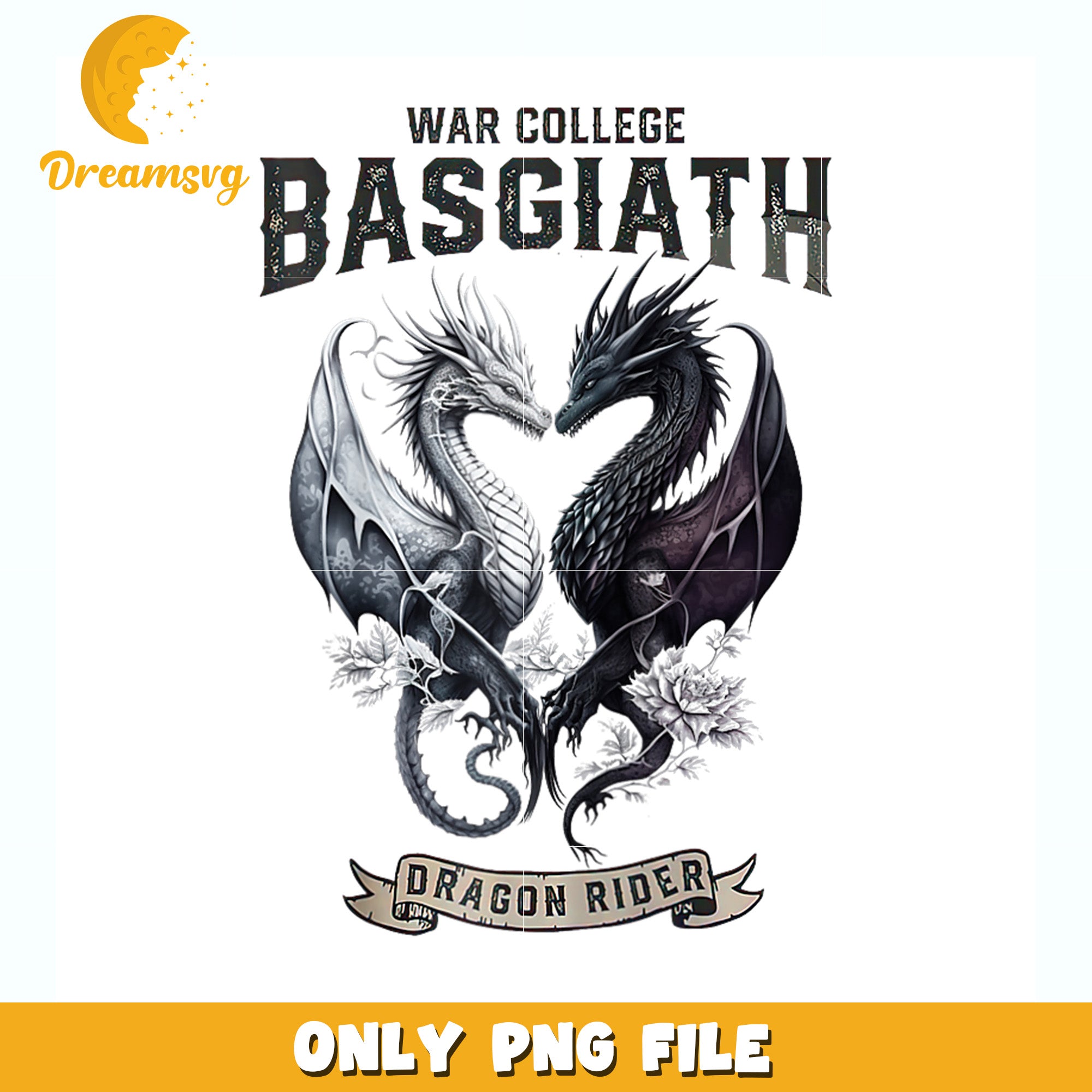 Basgiath war college dragon black and white png, fourth wing dragon pn ...