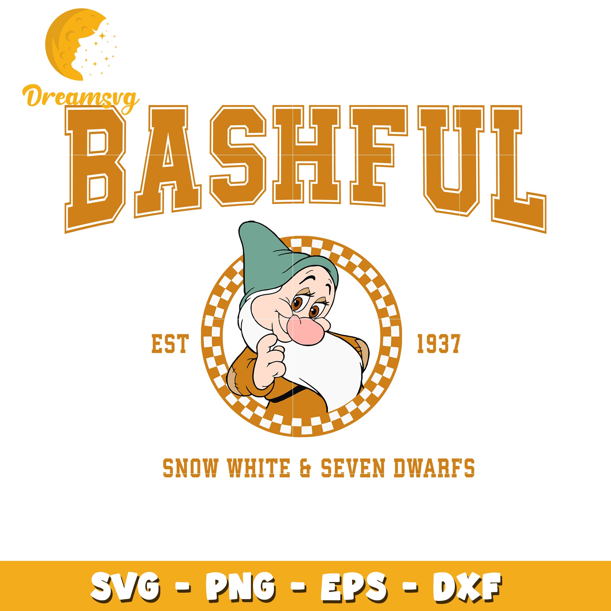 Bashful Dwarf SVG Design from Snow White for Creative Projects ...
