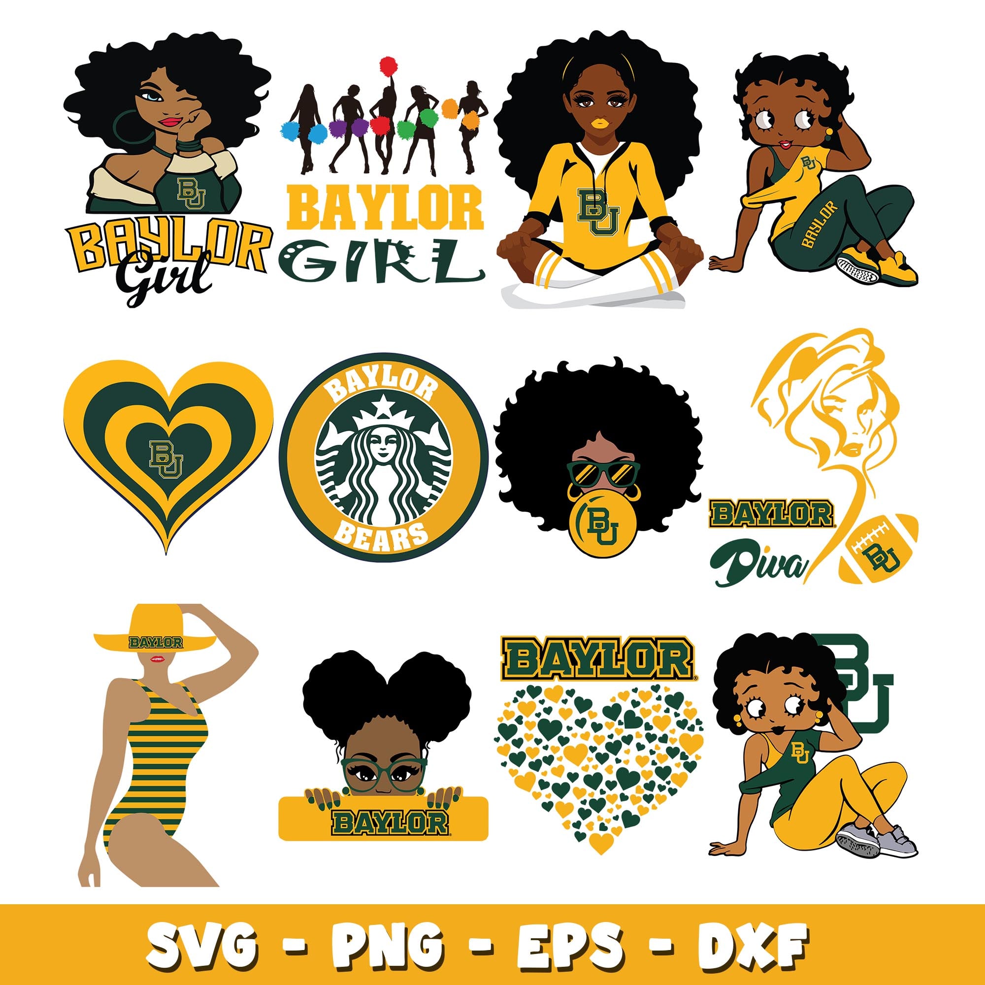 Girl Baylor Bears Bundle svg, Baylor Bears logo svg, ncaa svg ...