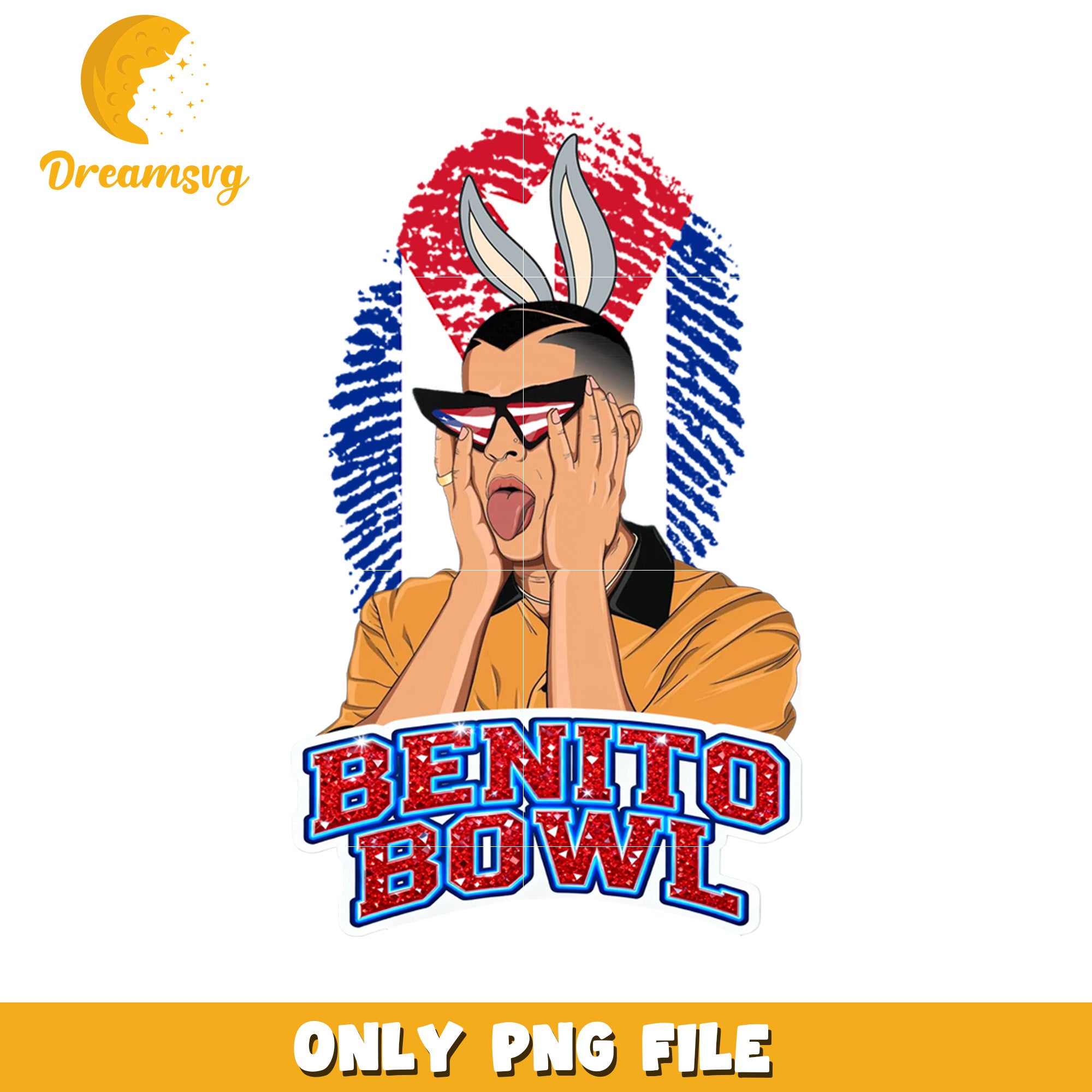 Benito bowl design png, benito fan art png, bad bunny 2026 png ...