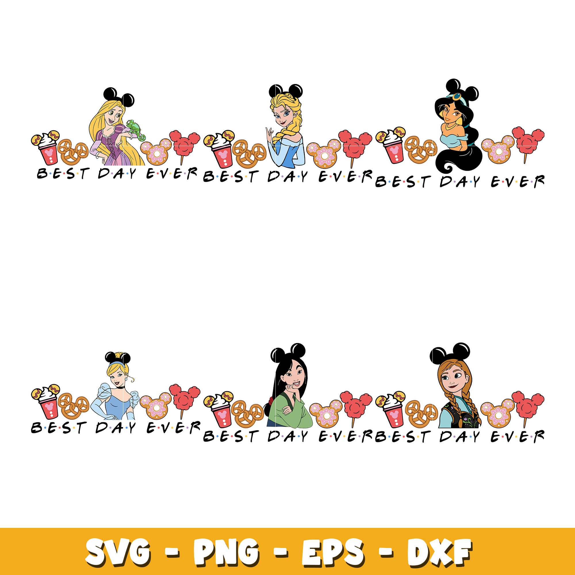 Disney princess best day ever svg bundle, Disney princess svg, Disney ...