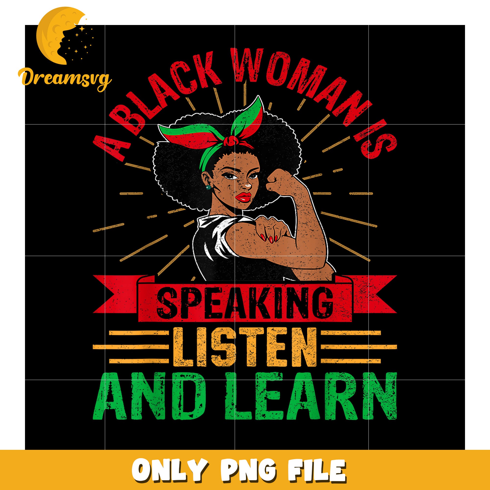 Black Woman PNG Speaking, Listening, Learning – DreamSVG Store