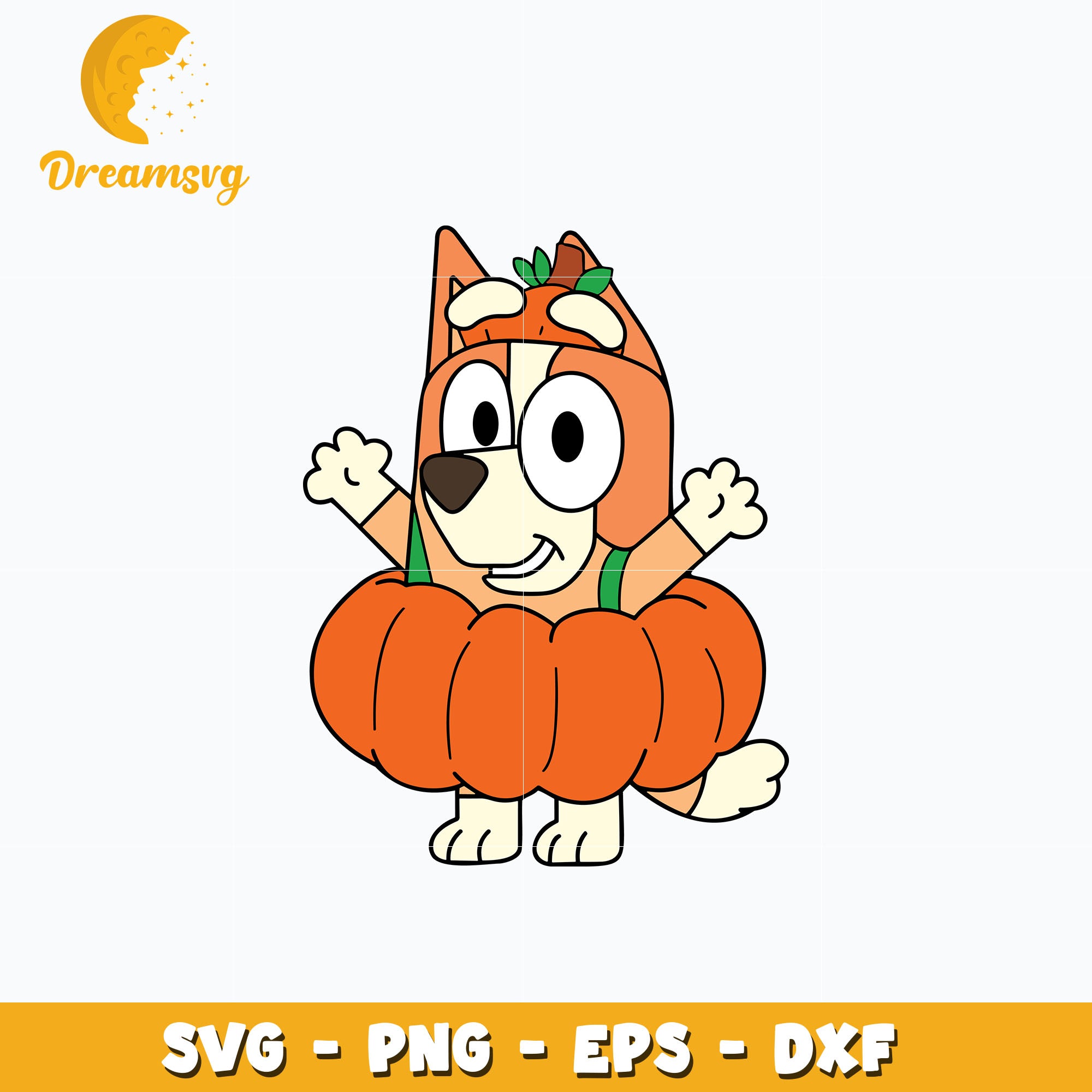 Bluey Bingo Pumpkin Svg, Bluey Halloween Svg – DreamSVG Store