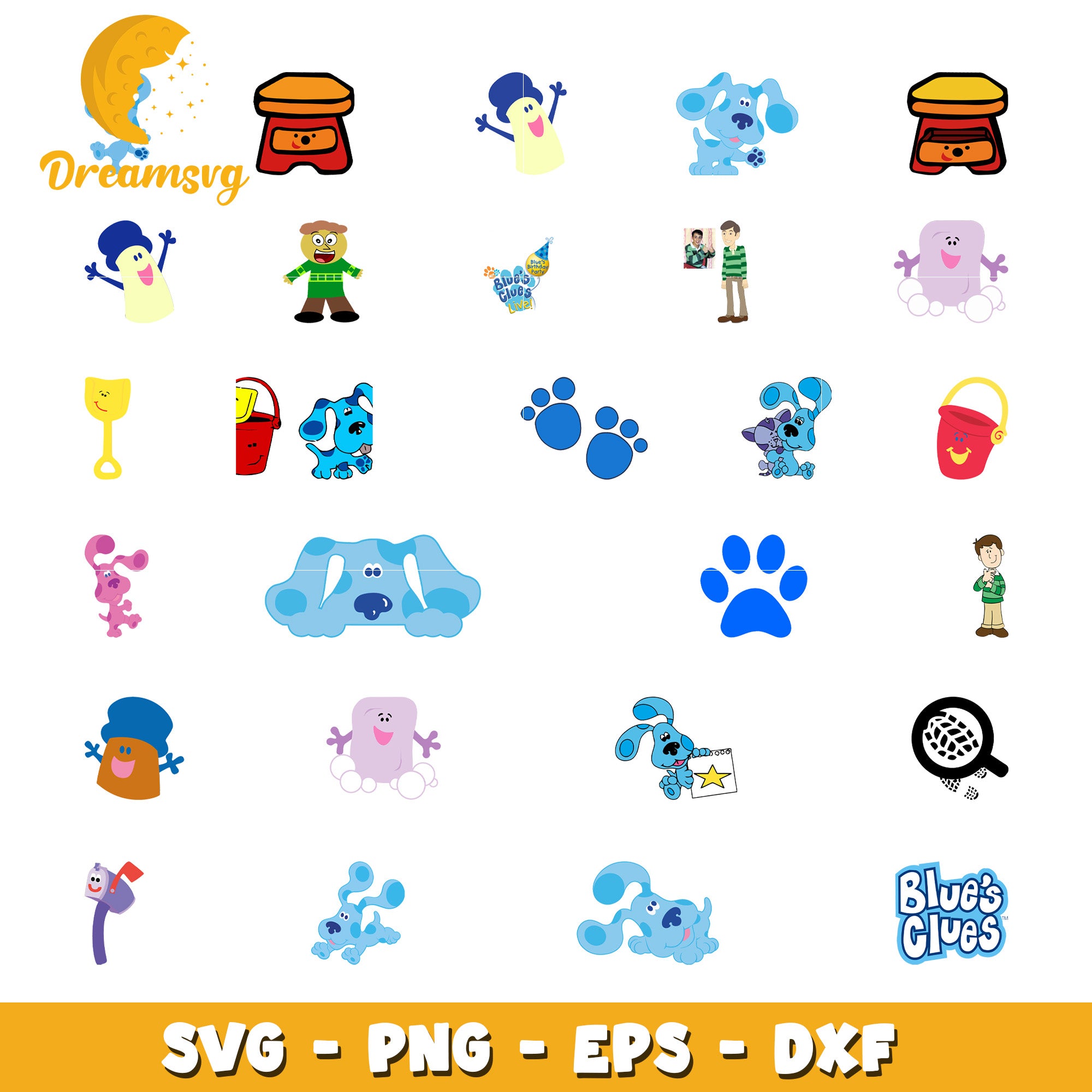 Blue's clues characters design bundle svg, blue's clues cartoon svg ...