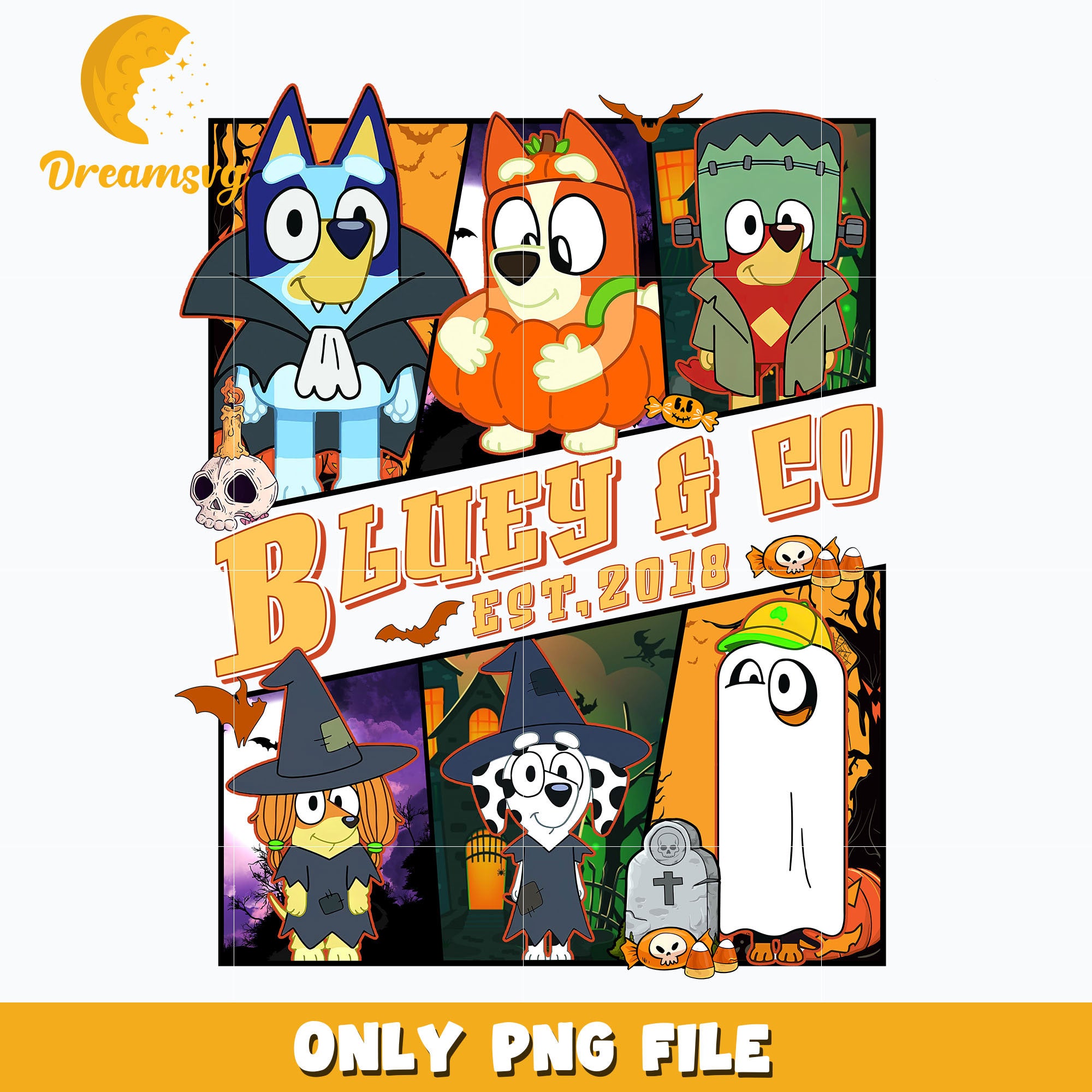 Bluey & co halloween png, Halloween png, Digital download. – DreamSVG Store