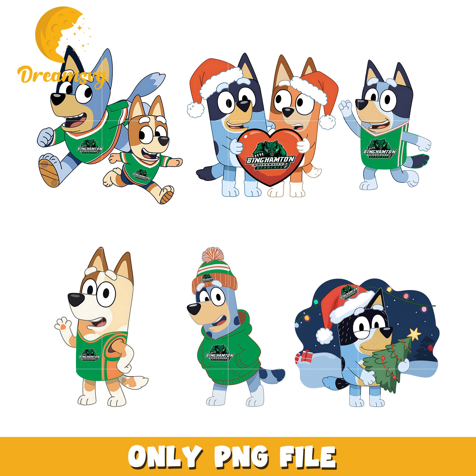 Bluey and Bingo cartoon bundle png, Binghamton Bearcats png, ncaa png ...