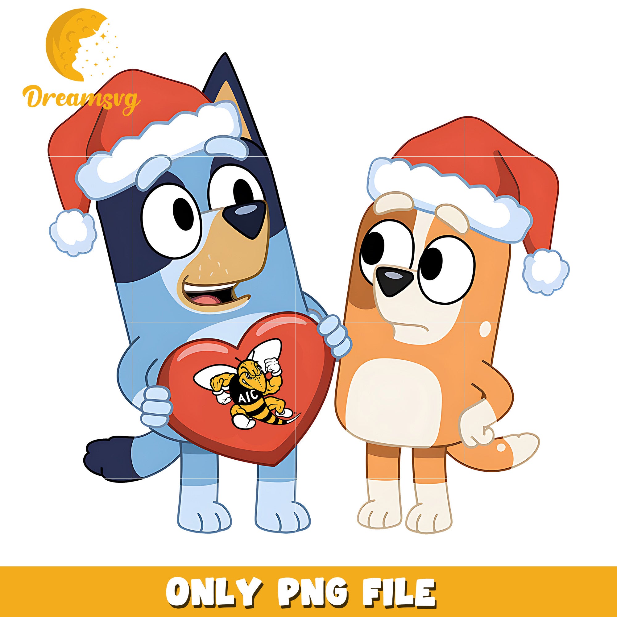 Bluey Bingo santa hat png, AIC Yellow Jackets png, ncaa logo png ...