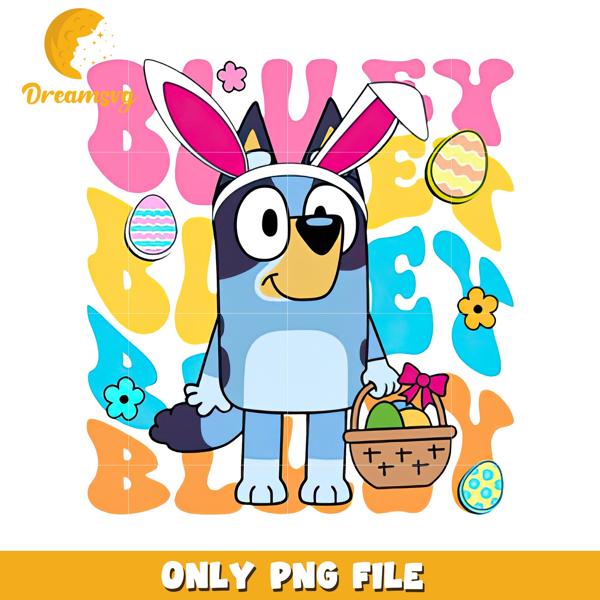 Bluey Easter Bunny PNG Image Download – DreamSVG Store