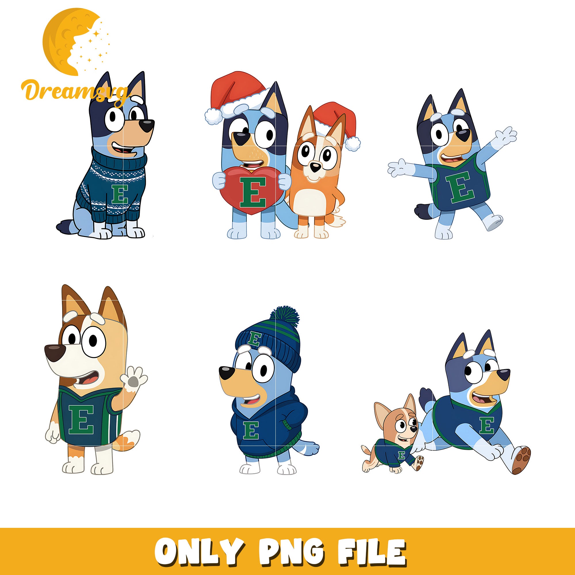 Bingo Bluey characters bundle png, Eastern Michigan Eagles png ...