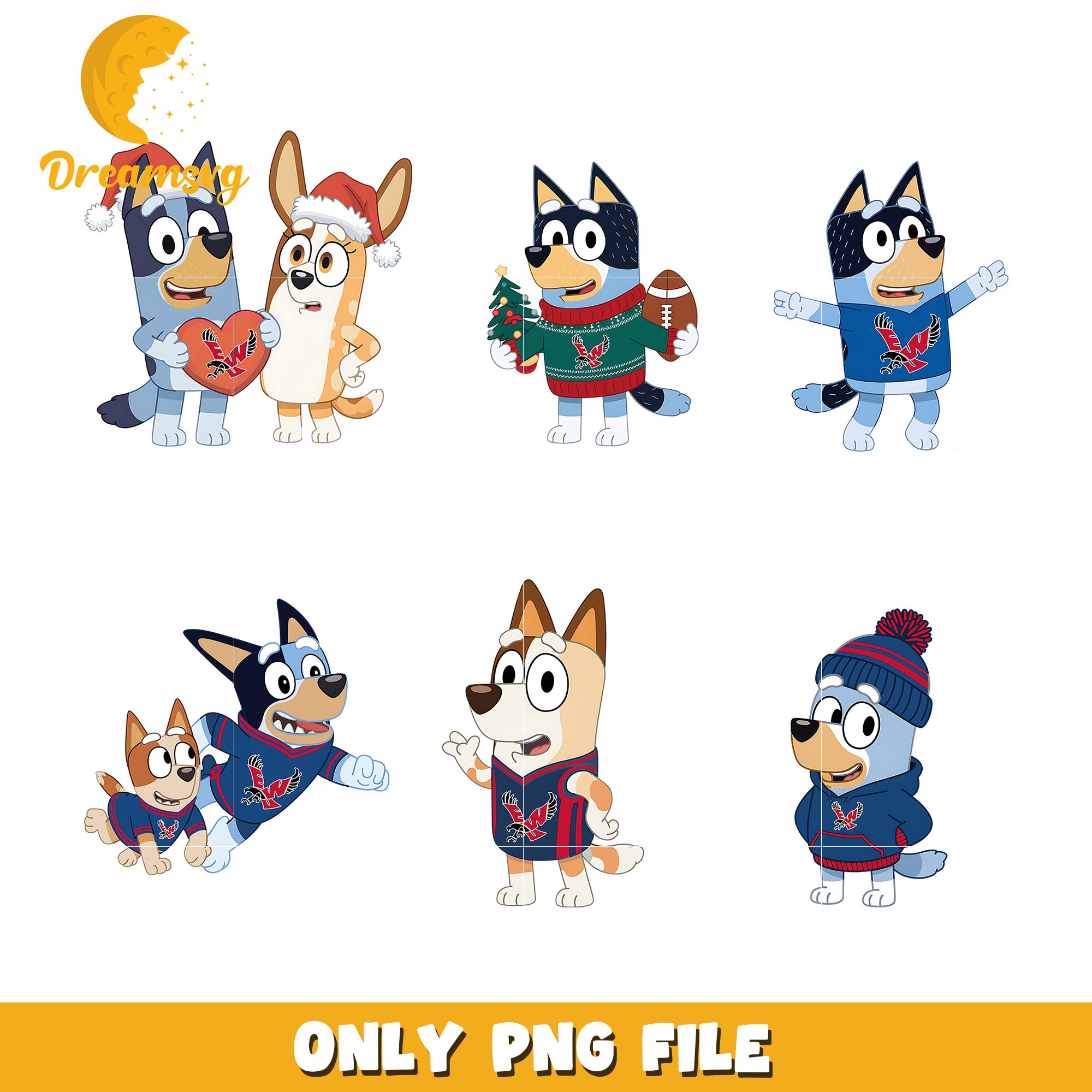 Bluey cartoon bundle png, Eastern Washington Eagles png, ncaa png ...
