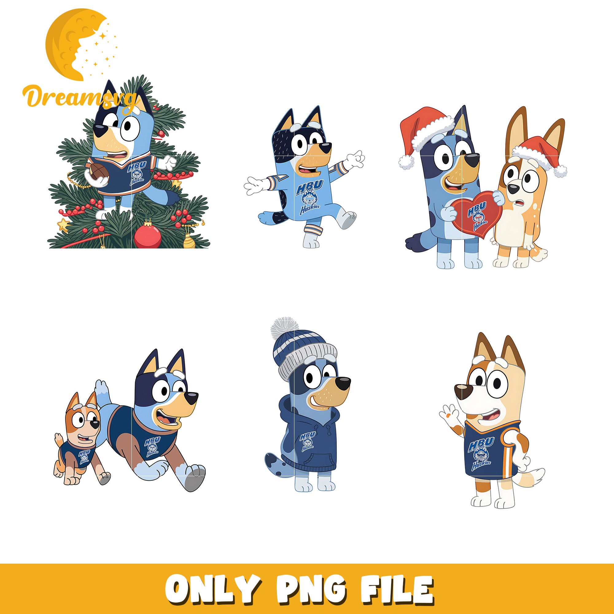 Bluey and bingo winter bundle png, Houston Baptist Huskies png ...