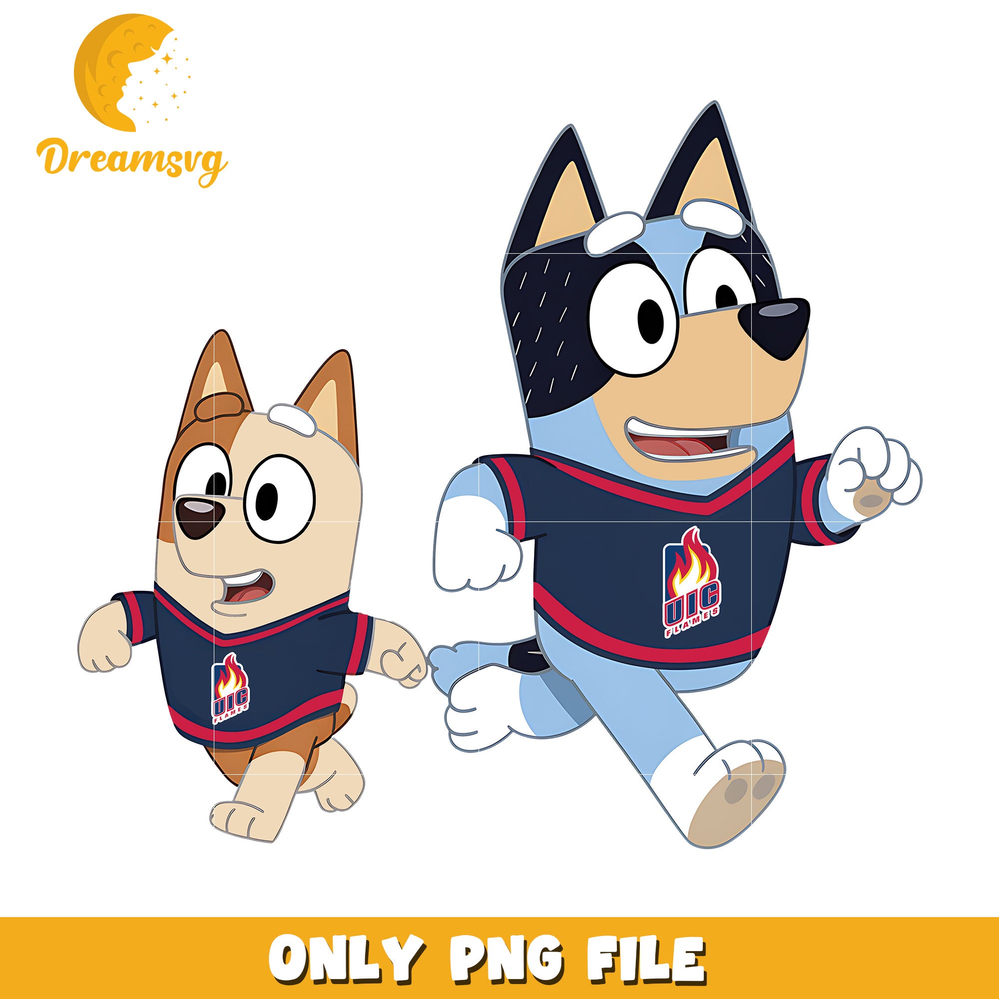 Bluey Illinois Chicago Flames PNG 6+ 3 – DreamSVG Store