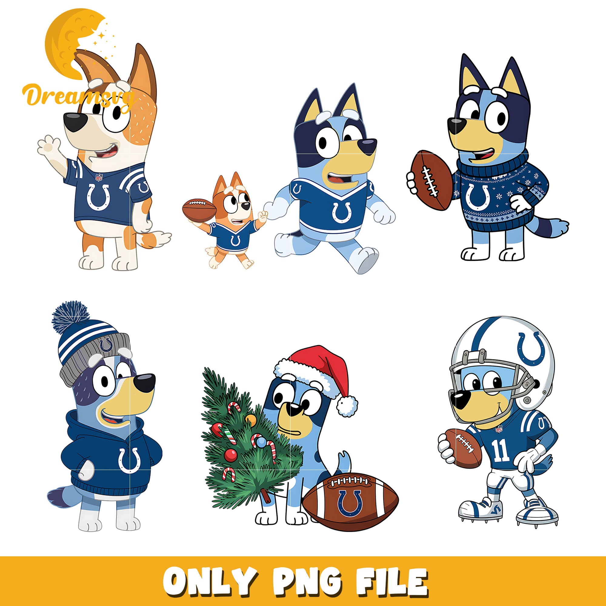 Bluey Bingo ncaa fan bundle png, Indianapolis Colts png, nfl png ...