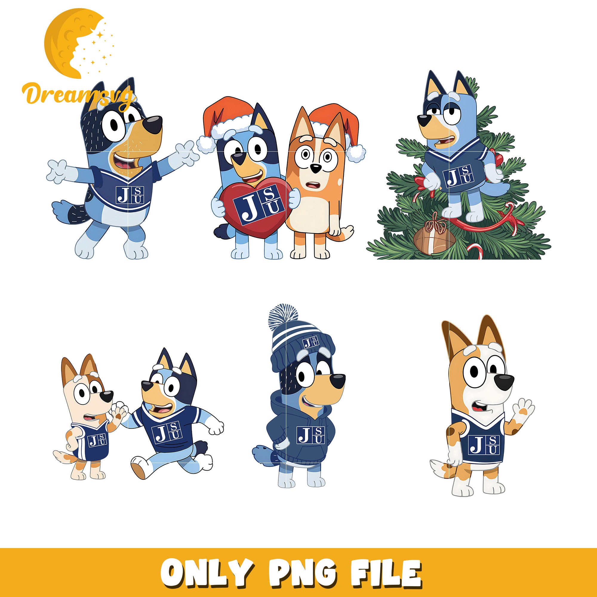 Bluey Bingo christmas day bundle png, Jackson State Tigers png ...