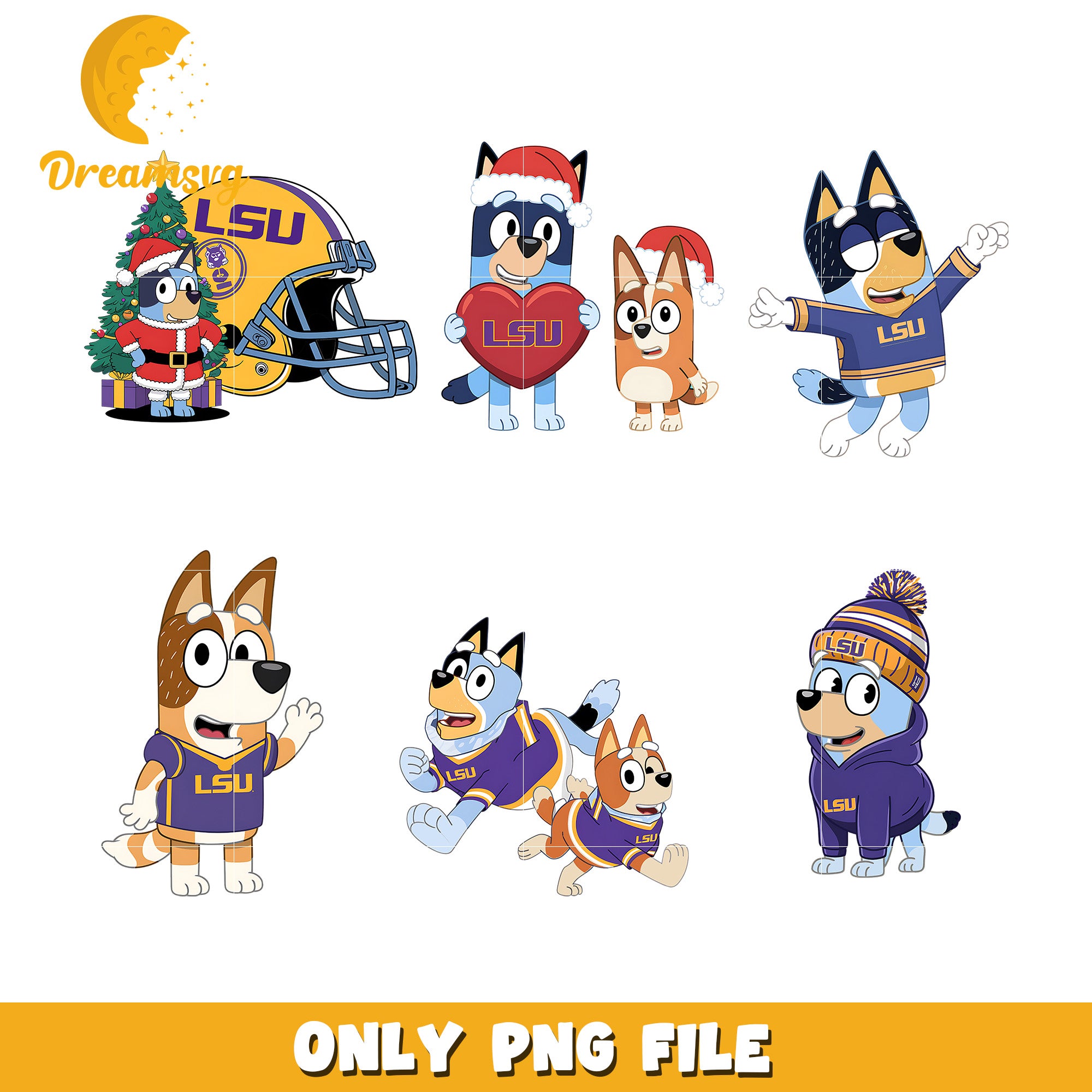 Bluey bingo character love ncaa bundle png, LSU Tigers png, ncaa png ...