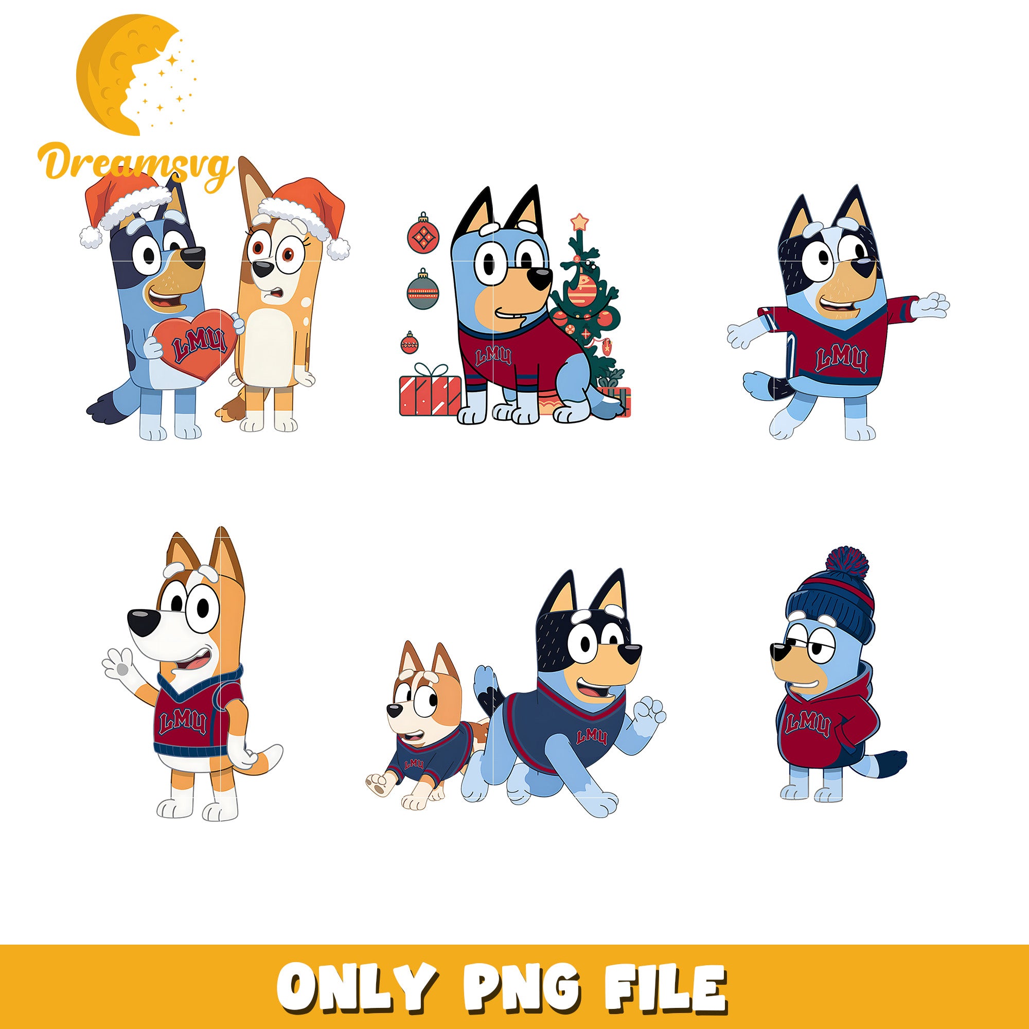 Bluey bingo character bundle png, Loyola Marymount Lions png – DreamSVG ...