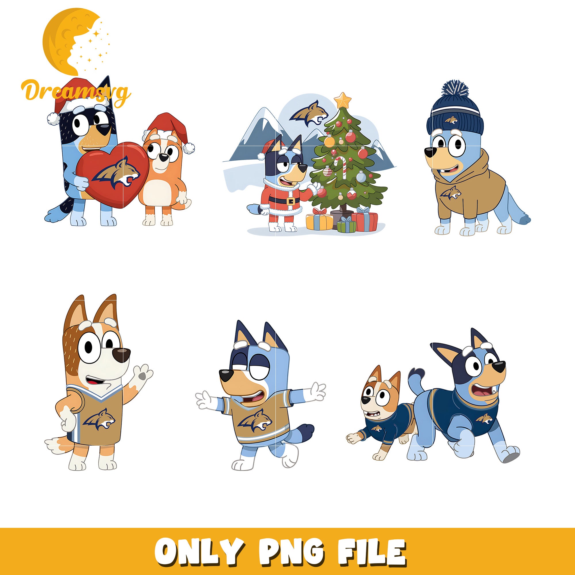 Bluey Bingo logo design ncaa bundle png, Montana State Bobcats png ...
