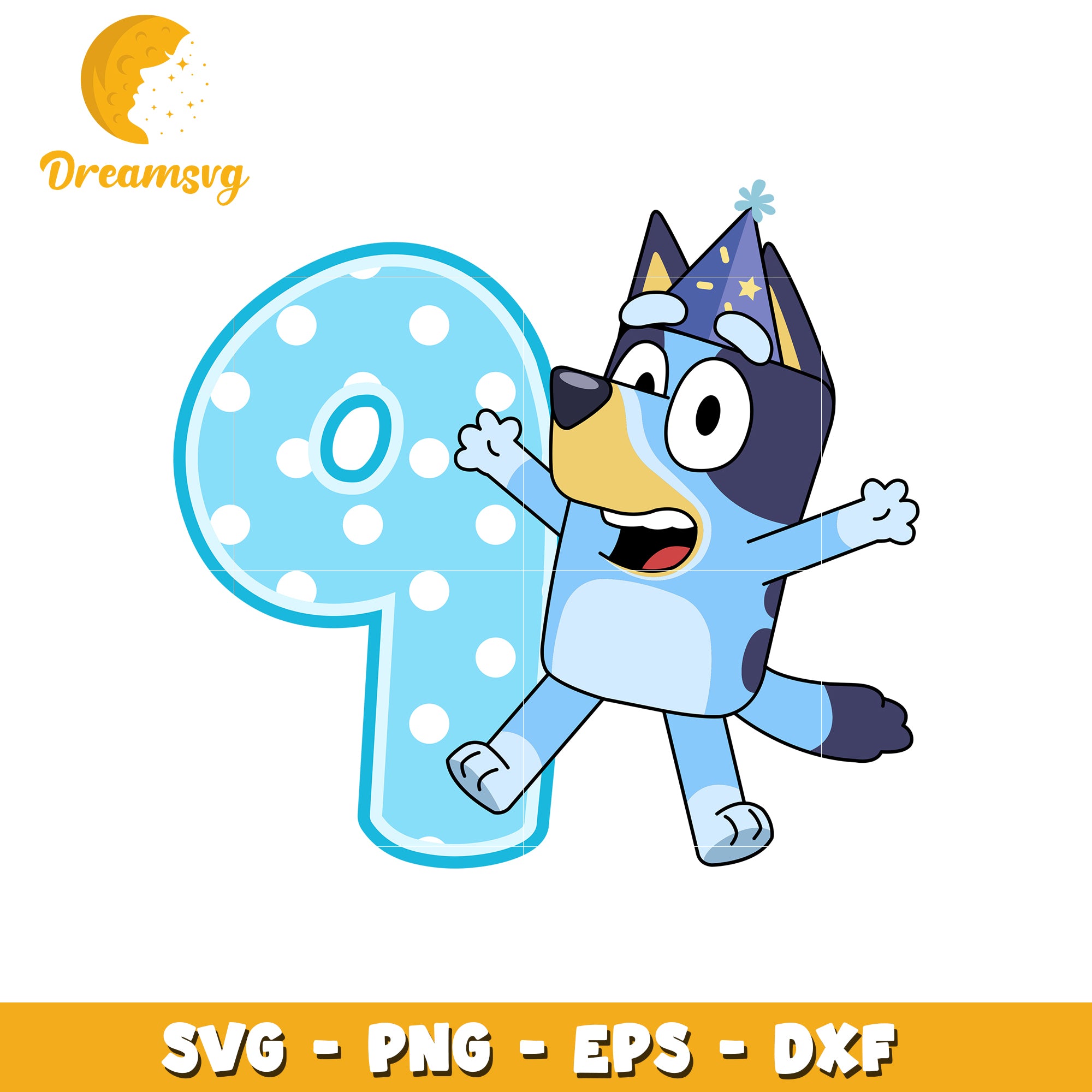 Bluey Number 9 SVG Cut File – DreamSVG Store