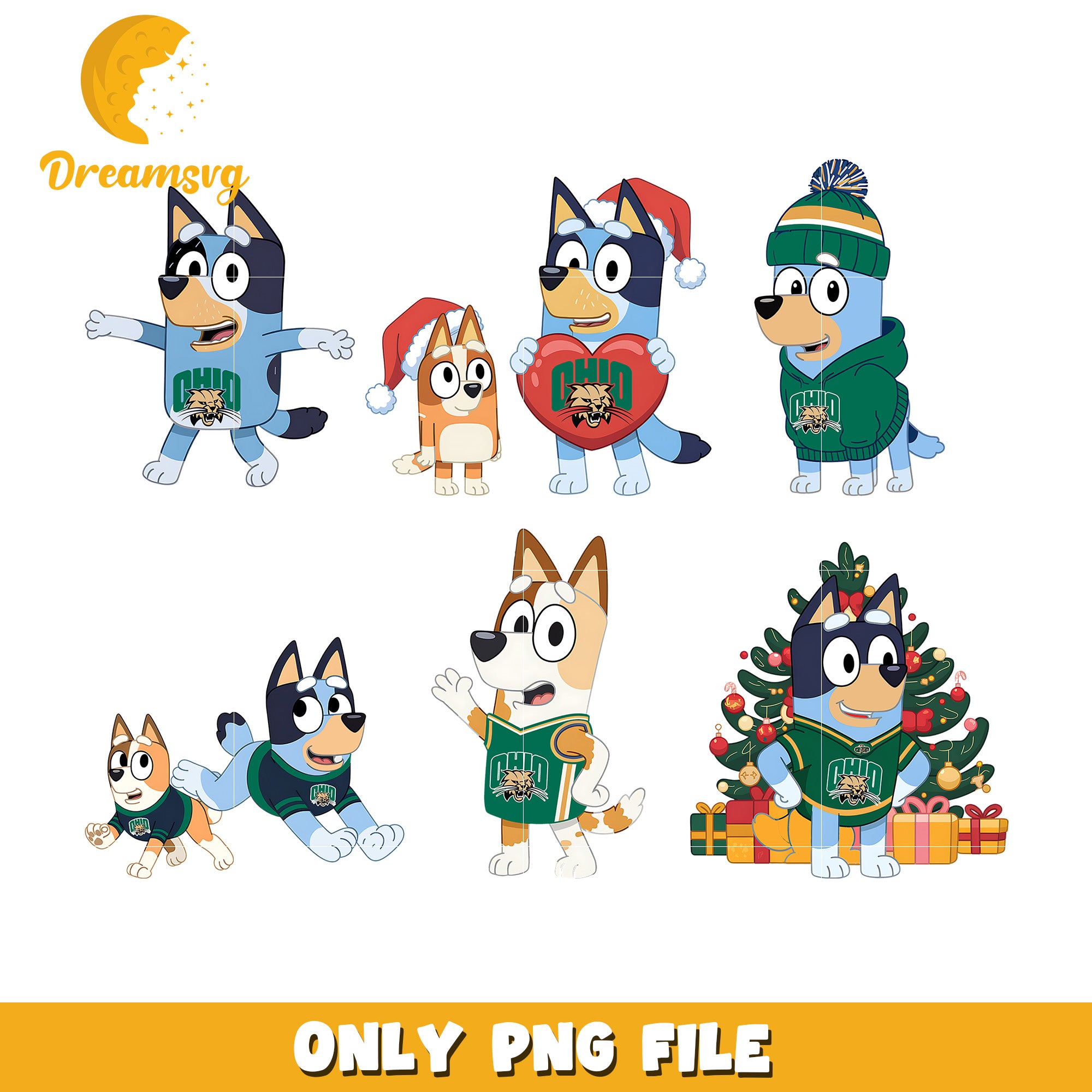 Bluey and Bingo logo ncaa bundle png, Ohio Bobcats png, ncaa png ...