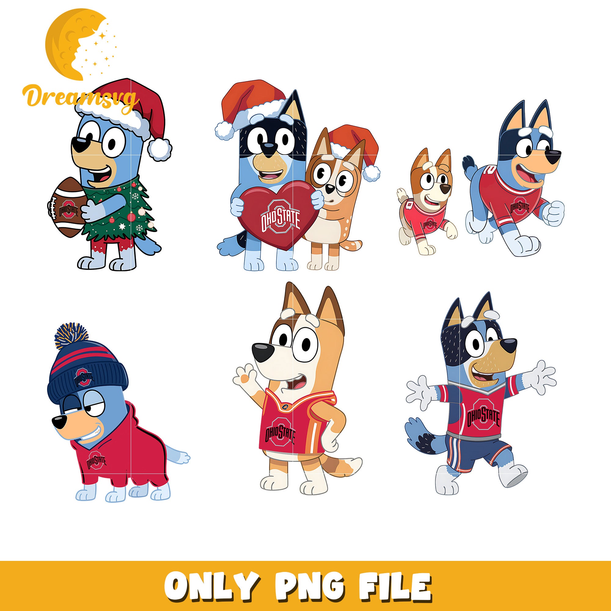 Bluey Bingo logo ncaa team bundle png, Ohio State Buckeyes png ...