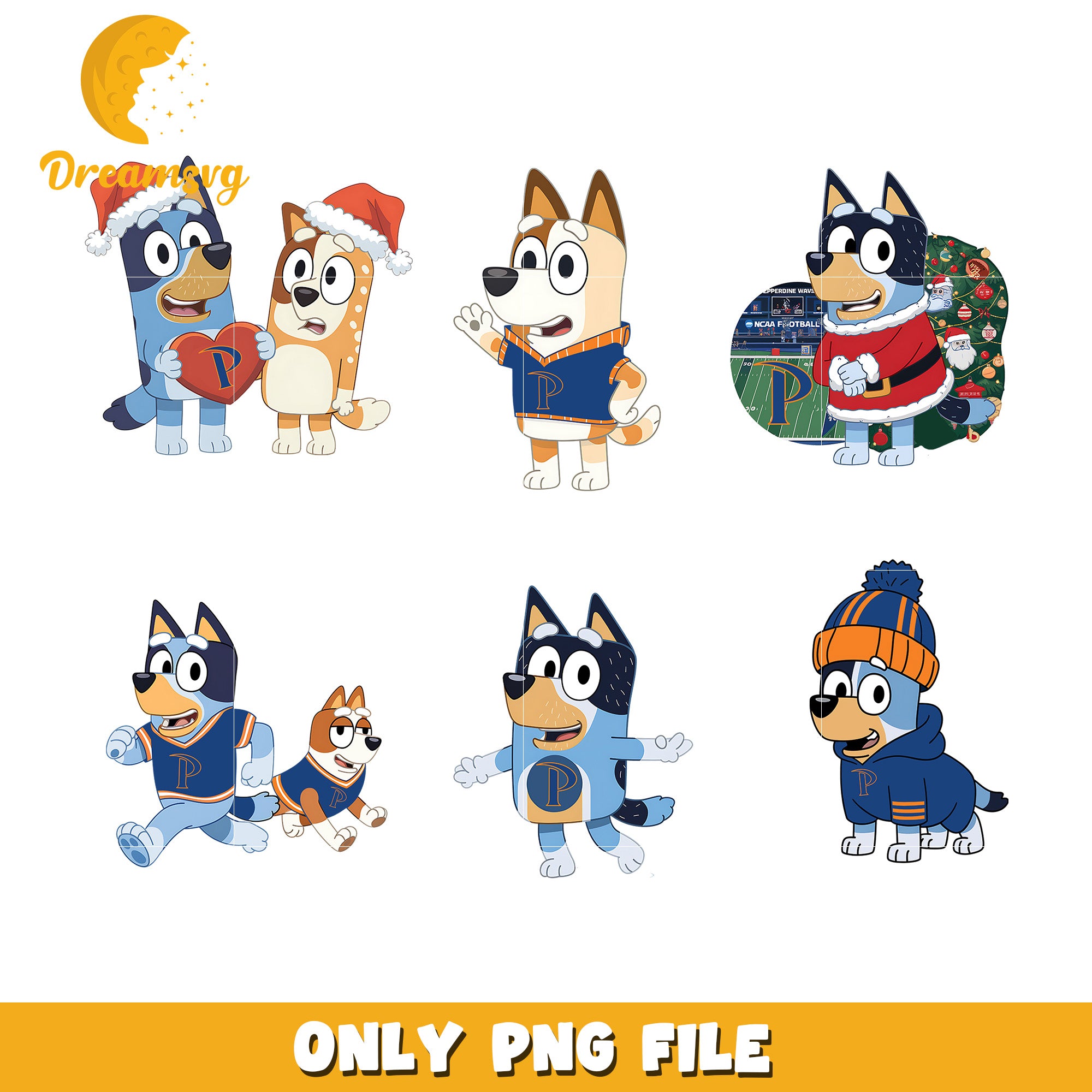 Bingo Bluey cartoon bundle png, Pepperdine Waves png, ncaa png ...
