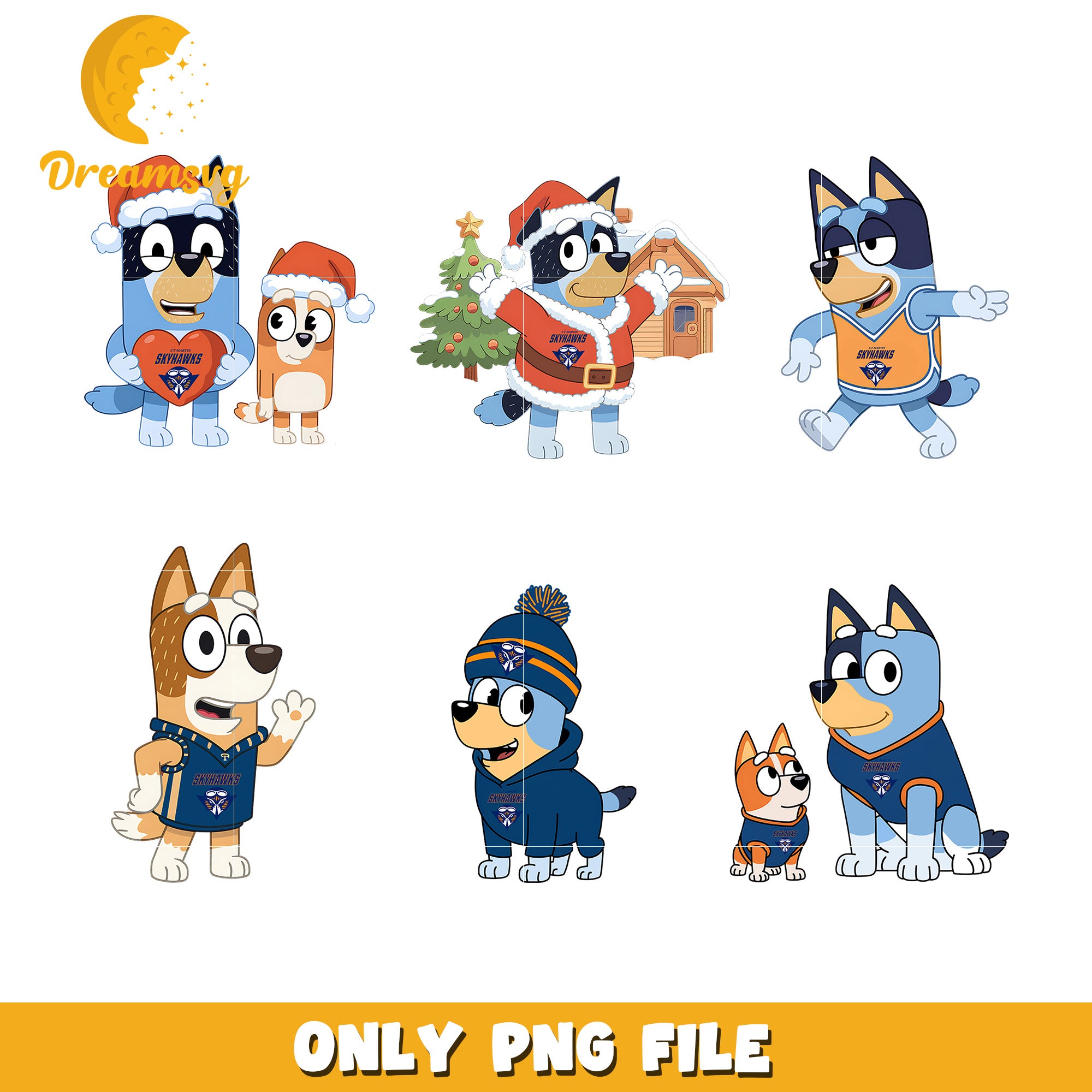 Bluey ncaa bundle png, Bluey Tennessee Martin Skyhawks png, ncaa png ...