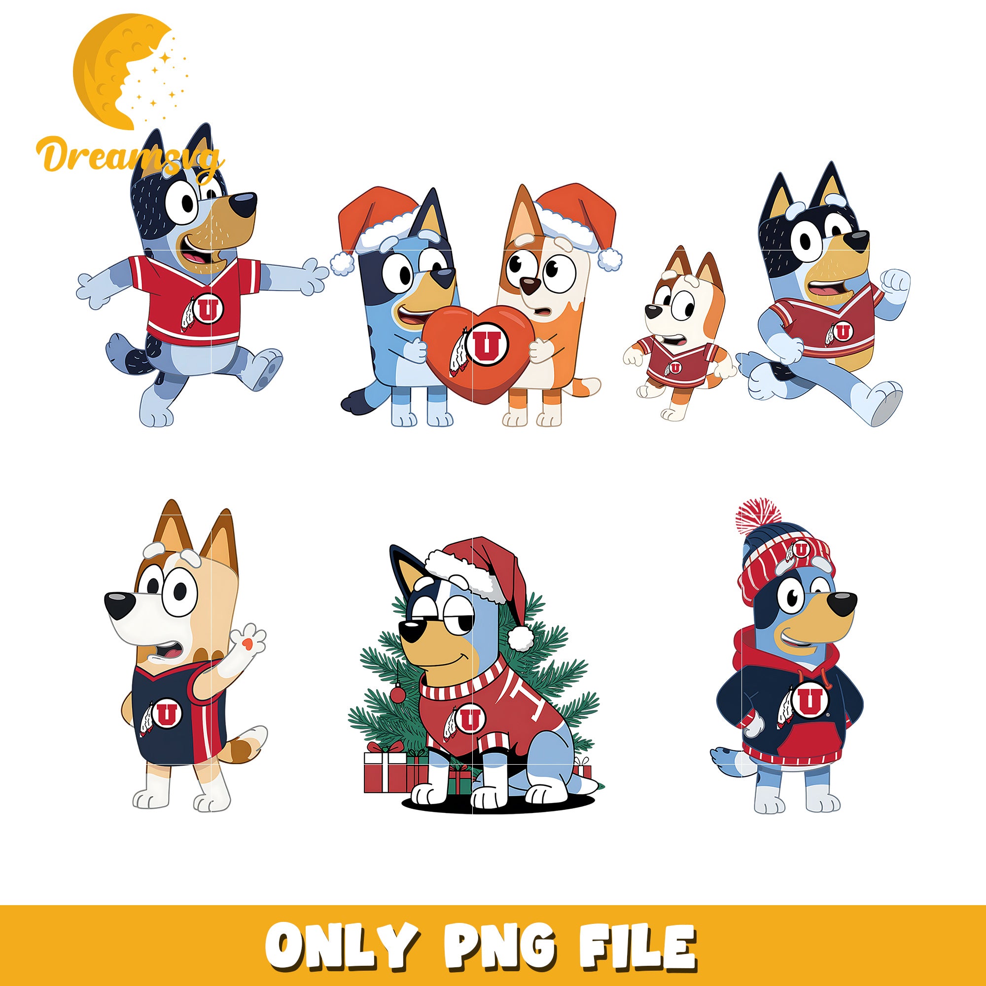 Bingo and Bluey love sports bundle png, Utah Utes png, ncaa png ...