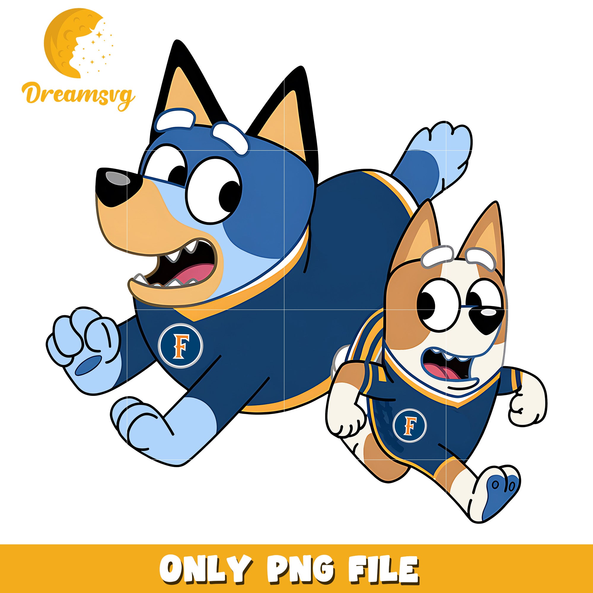 Bluey and Bingo ncaa fan png, Cal State Fullerton Titans png, ncaa png ...