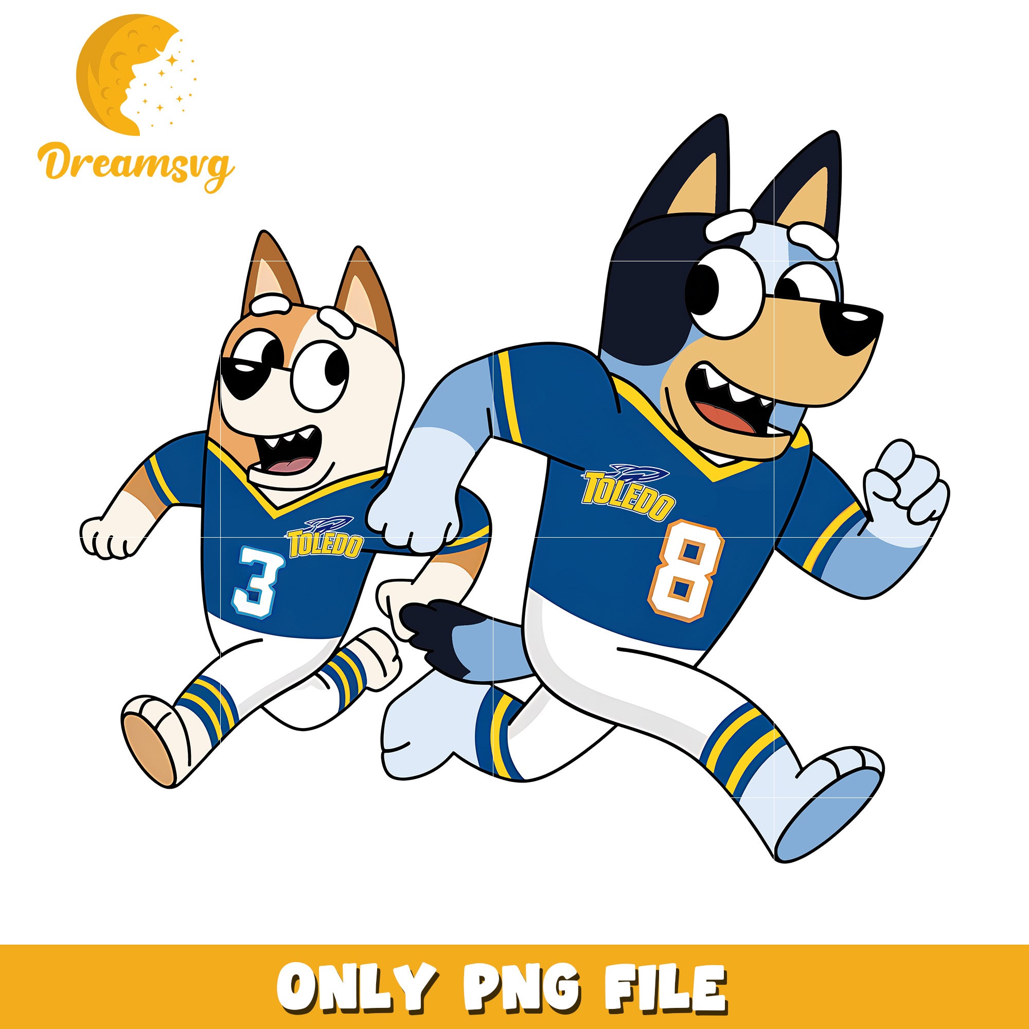 Bluey and Bingo ncaa fan png, Toledo Rockets png, ncaa png – DreamSVG Store