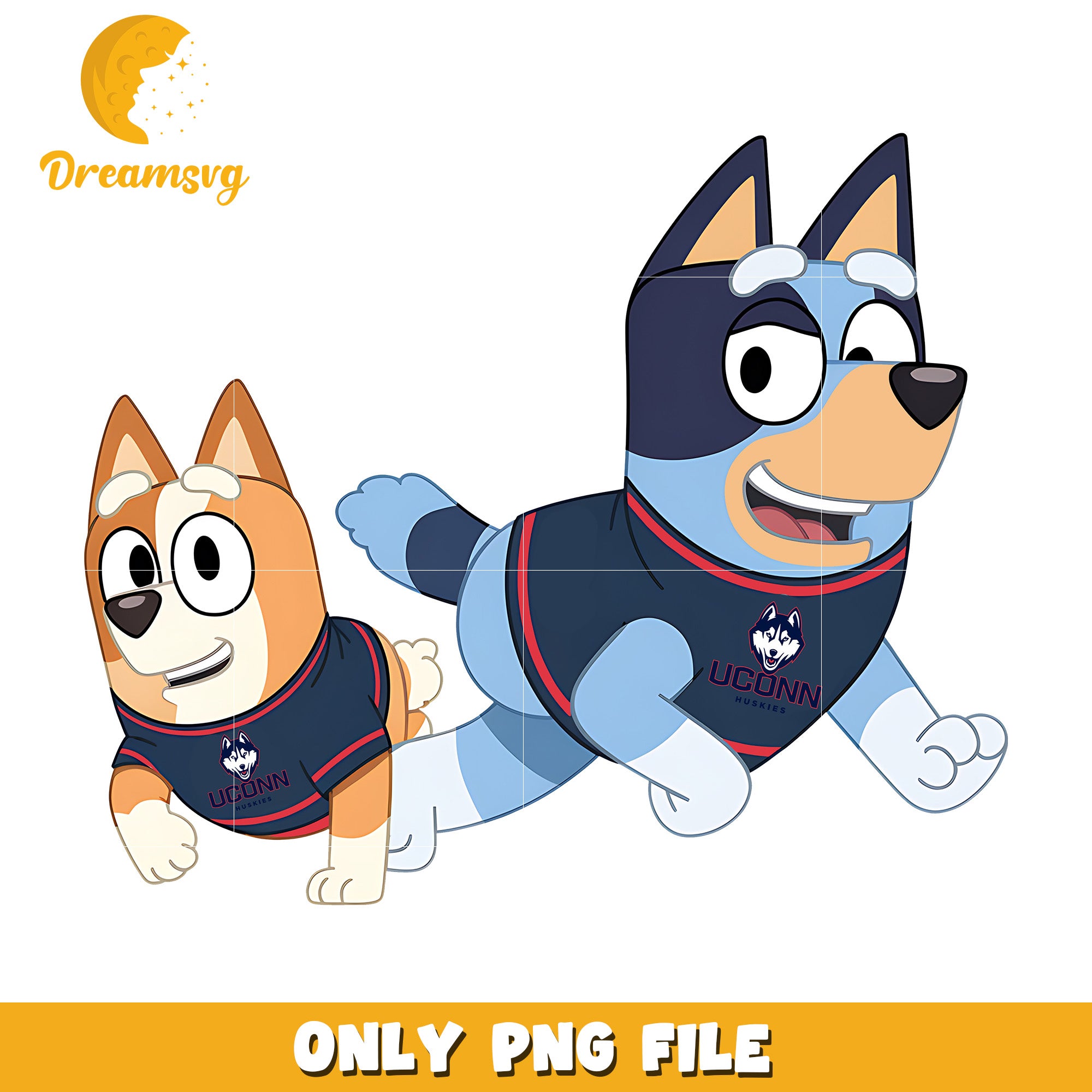 Bluey and Bingo ncaa fan png, UConn Huskies png, ncaa png – DreamSVG Store